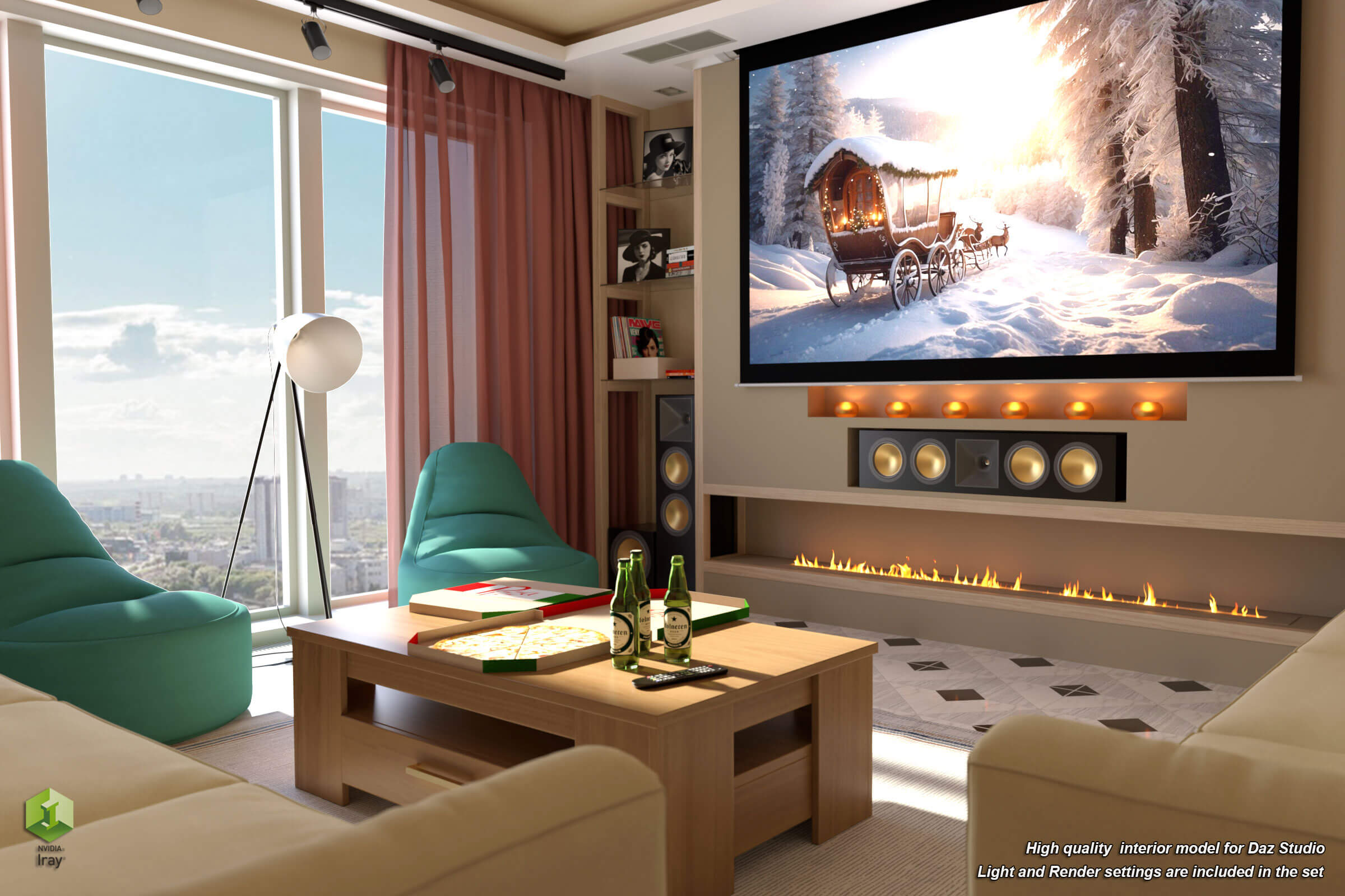 STZ TV Room 03 - Daz Content by Santutius78