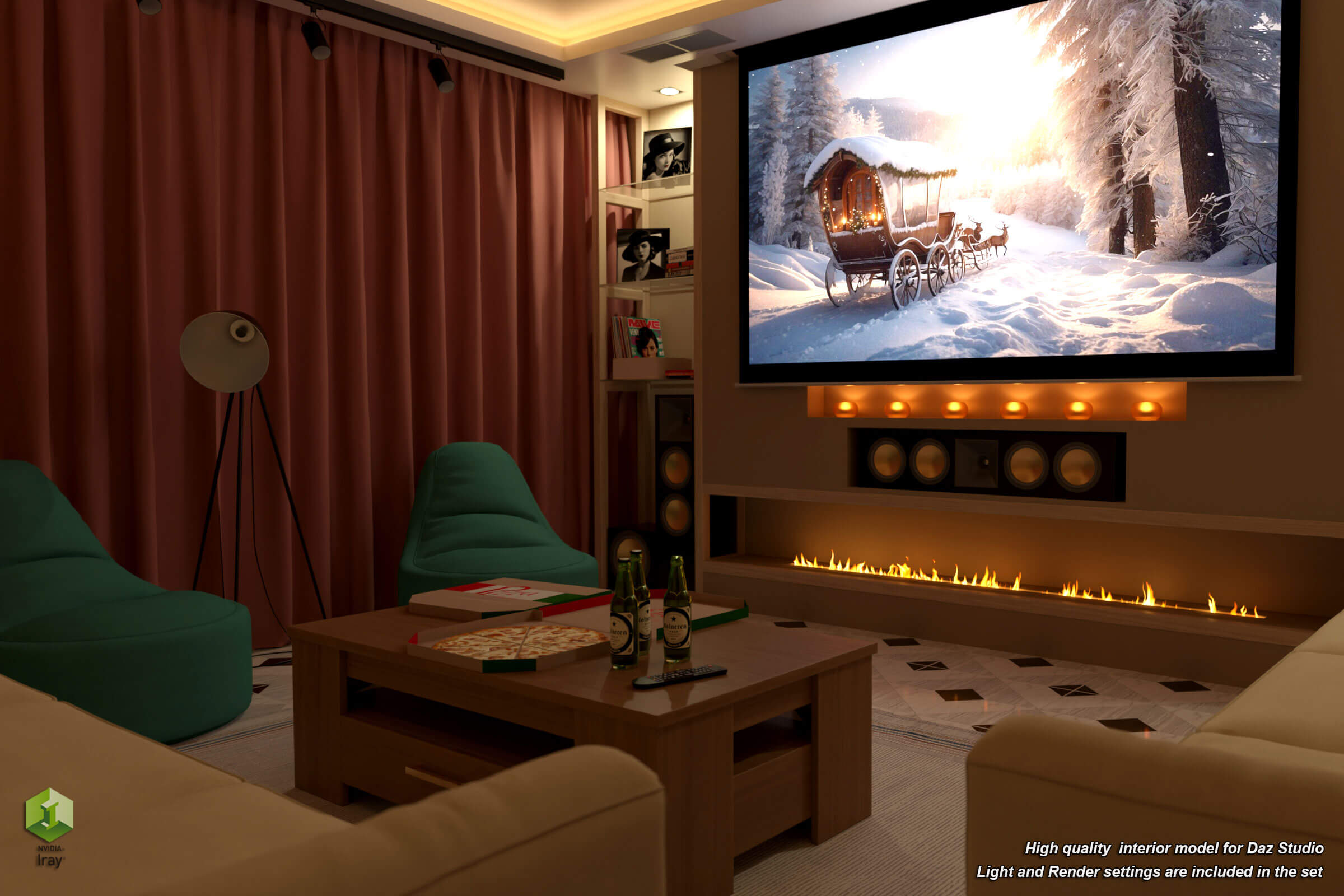 STZ TV Room 03 - Daz Content by Santutius78