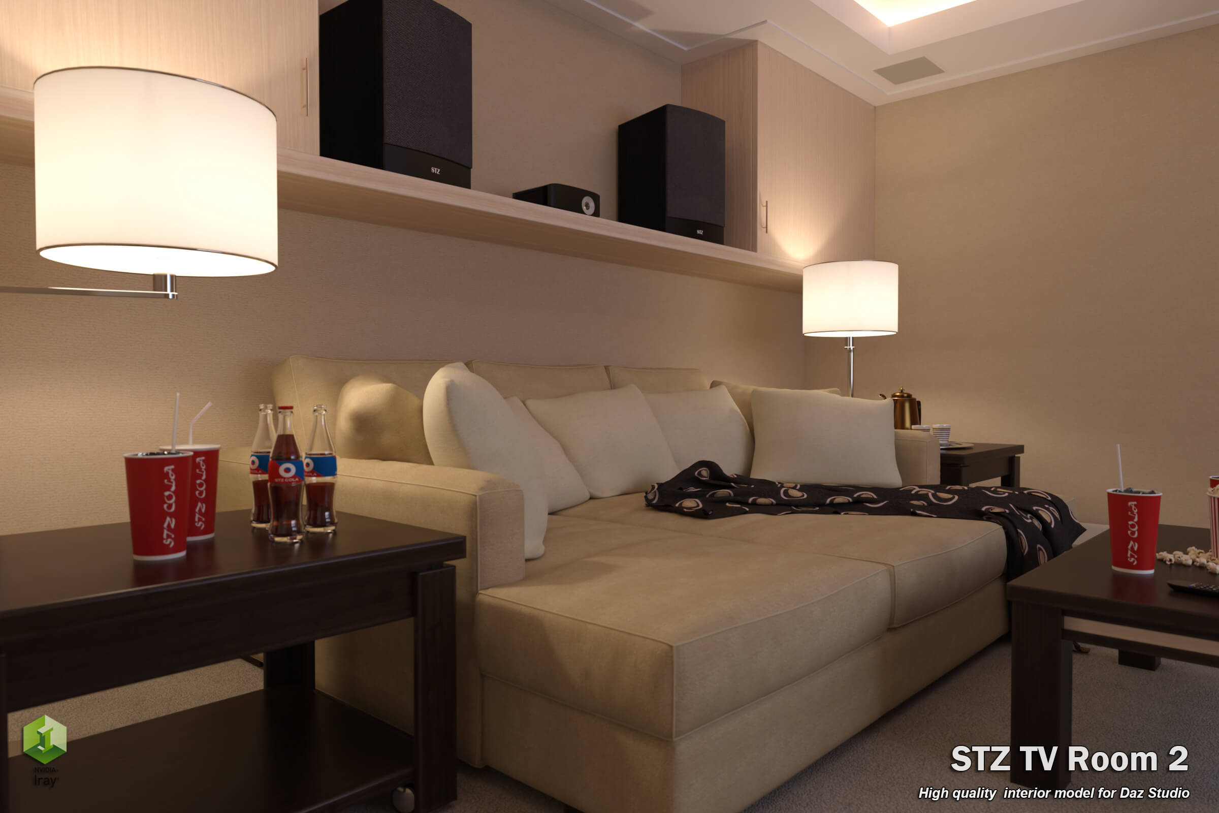 STZ TV Room 02 - Daz Content by Santutius78