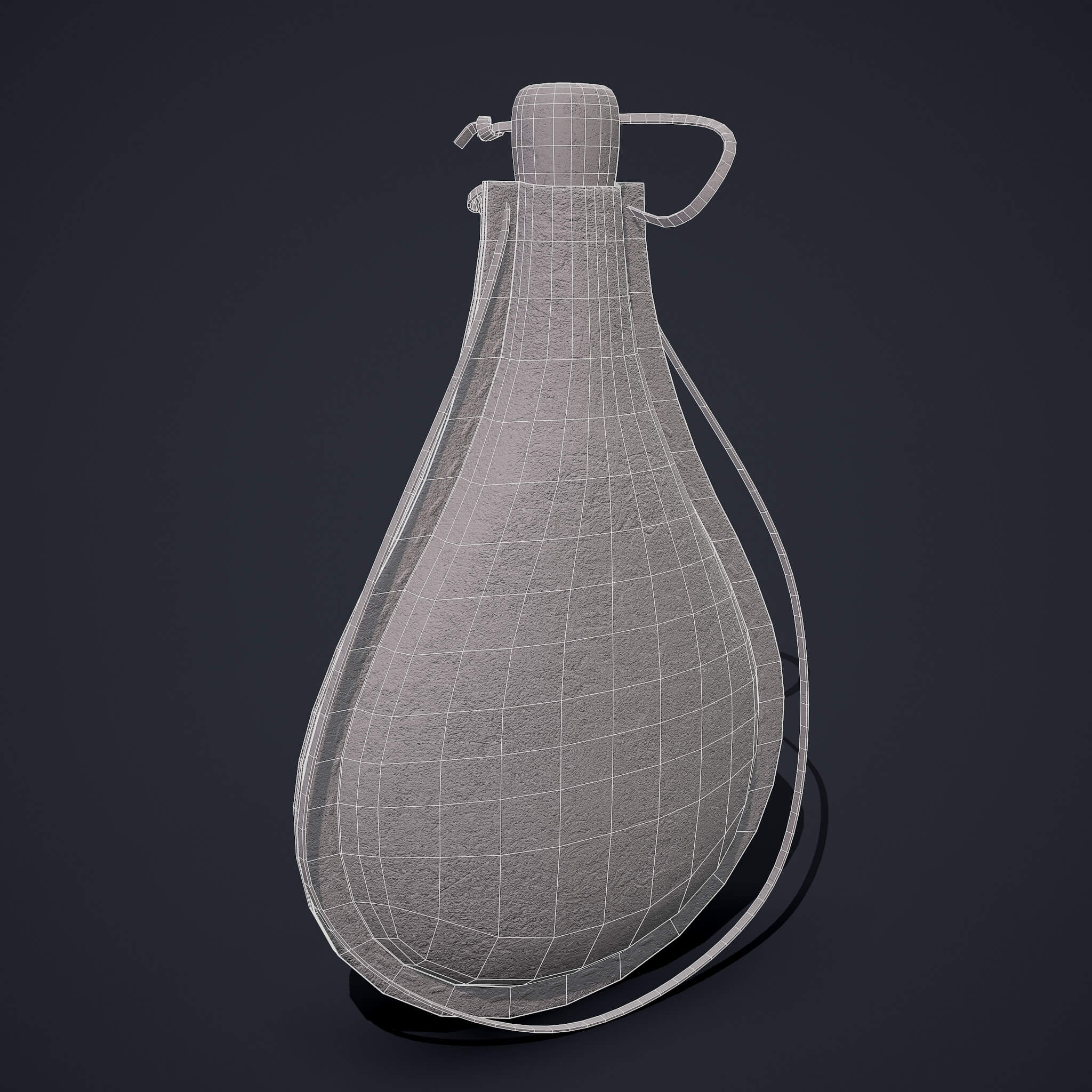 Medieval Leather Water Bottle - 3D Model by Saqlain
