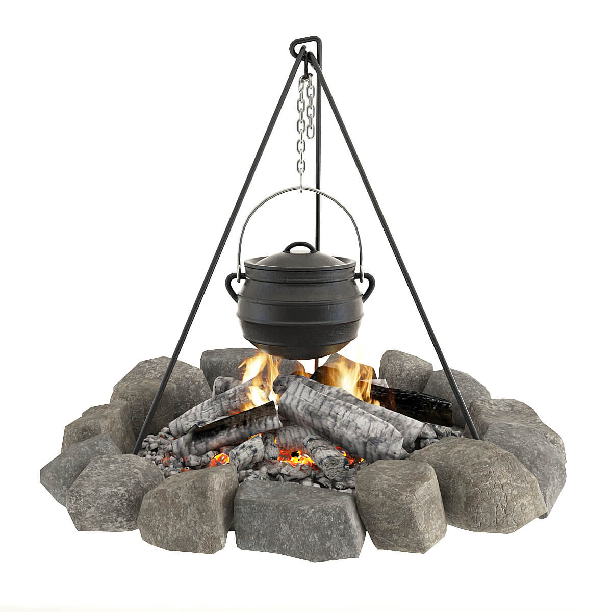 Bonfire Pot 01 - 3D Model by sara-angel