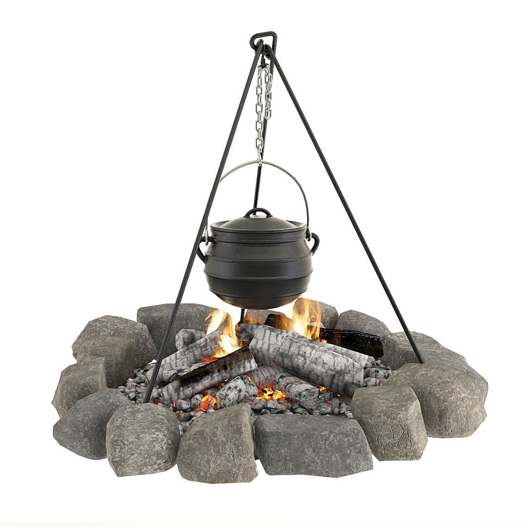 Bonfire Pot 01 - 3D Model by sara-angel