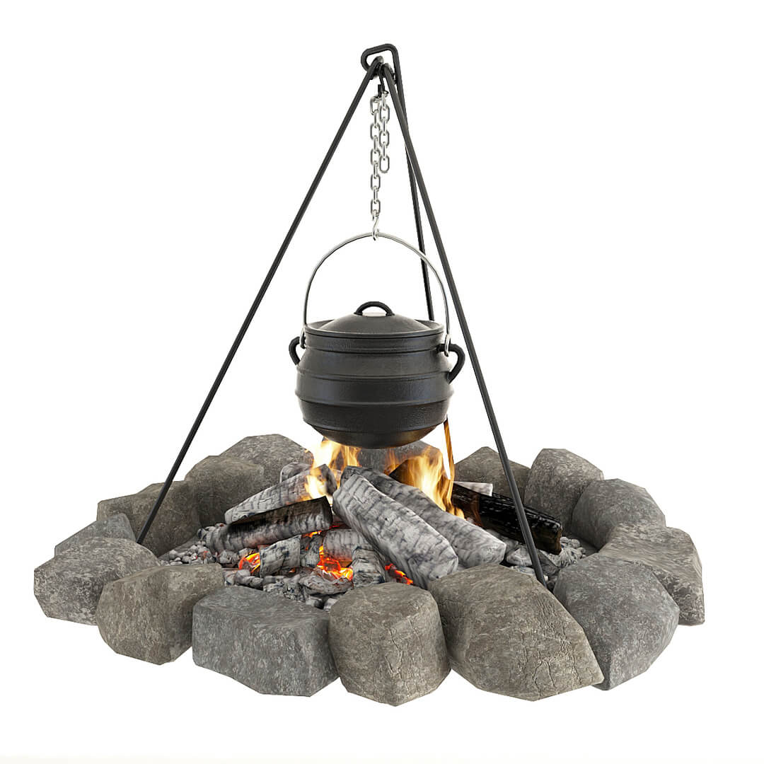 Bonfire Pot 01 - 3D Model by sara-angel