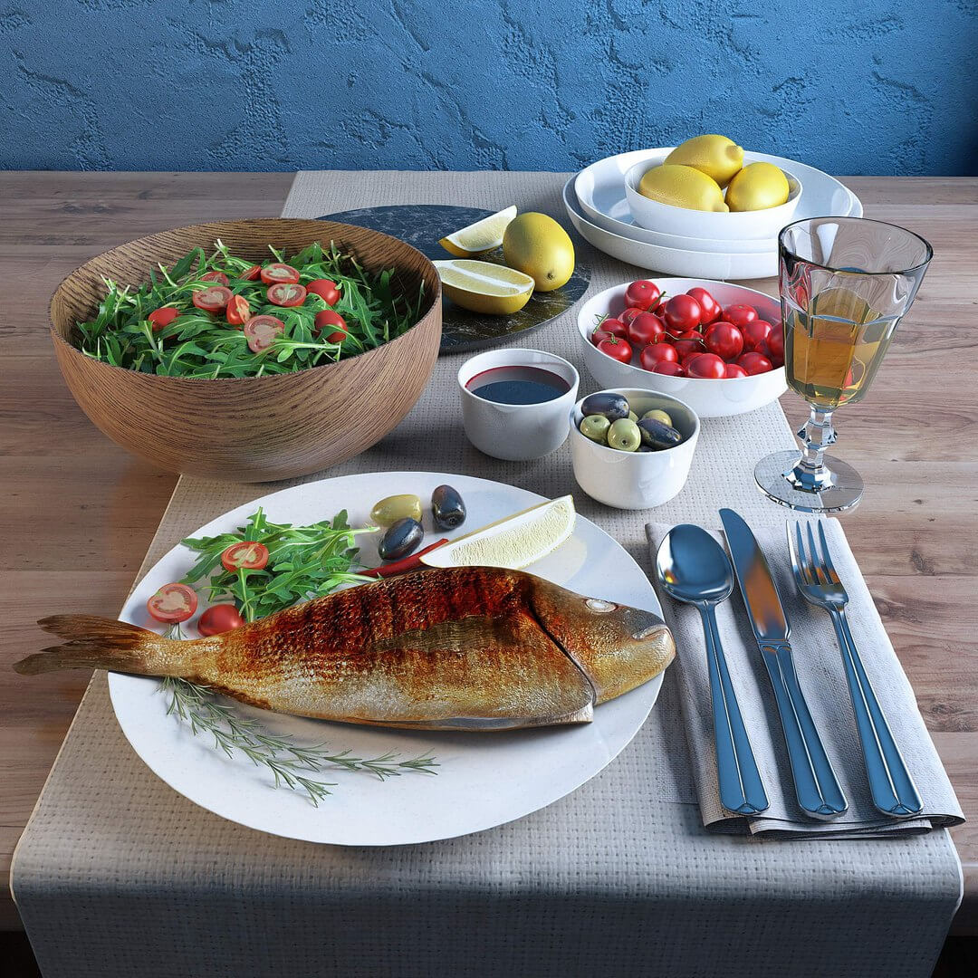 Cooked Fish11 - 3D Model by sara-angel