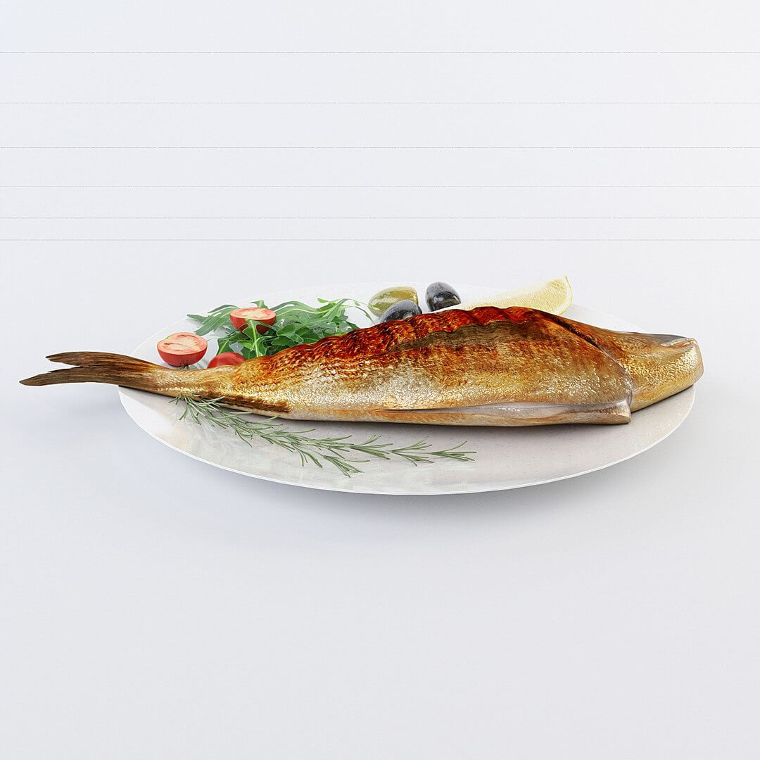 Cooked Fish11 - 3D Model by sara-angel