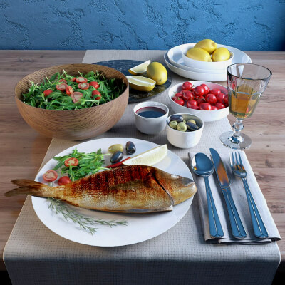 Cooked Fish11 - 3D Model by sara-angel