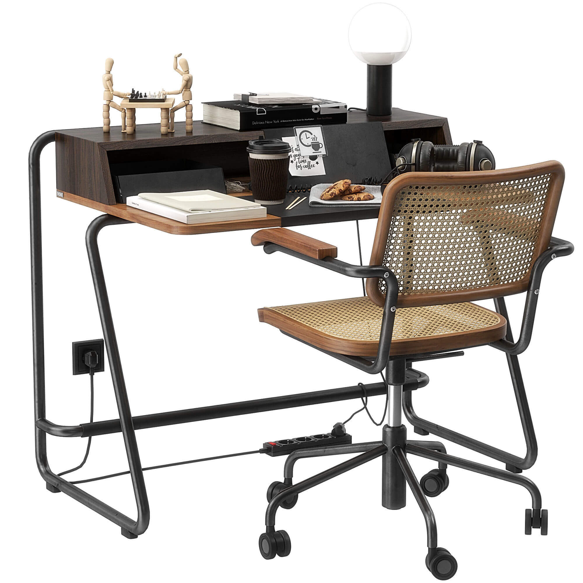Thonet S1200 Desk Set - 3D Model by sara-angel