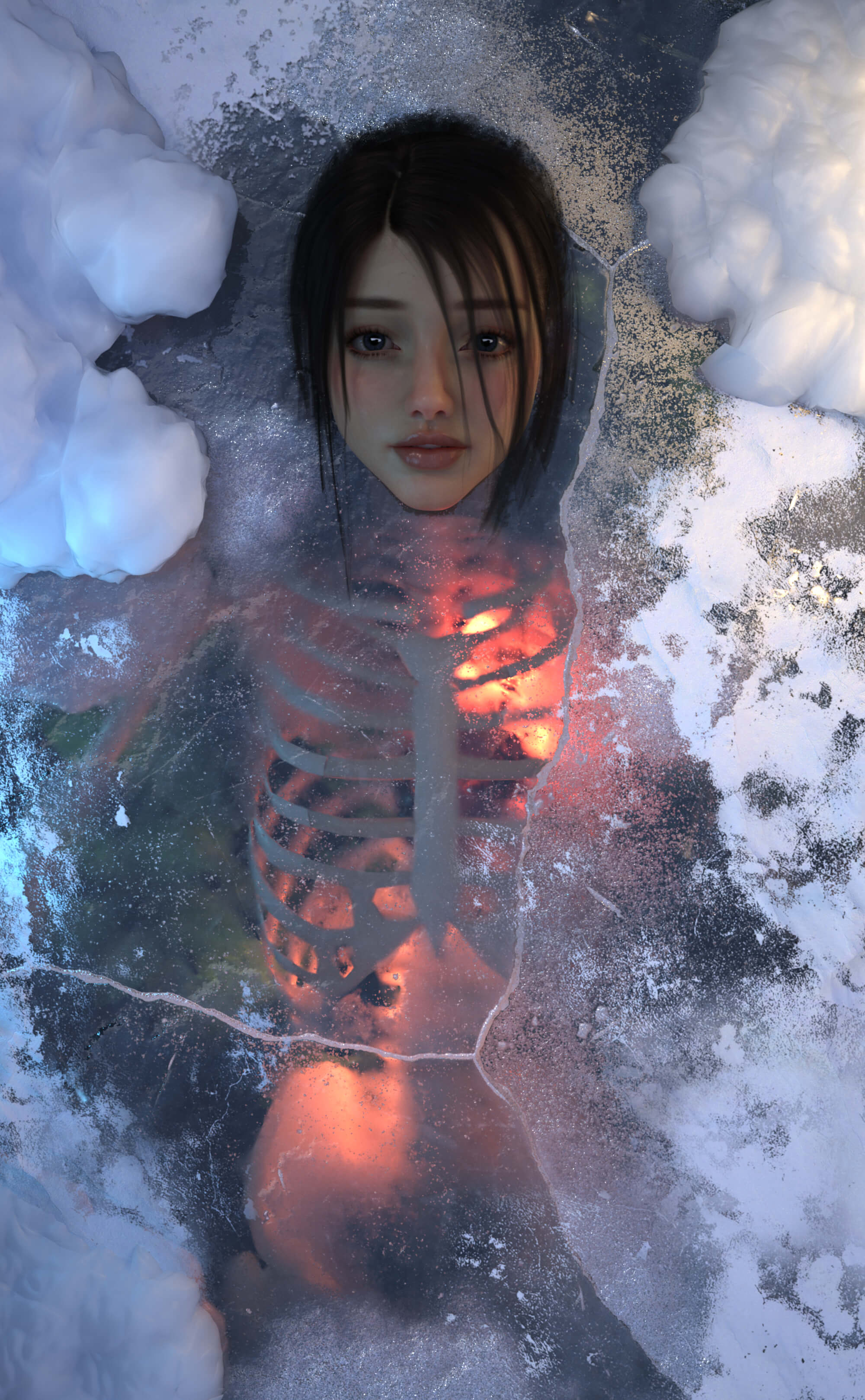 Frozen Soul 3D Render, Digital Art by Sareth