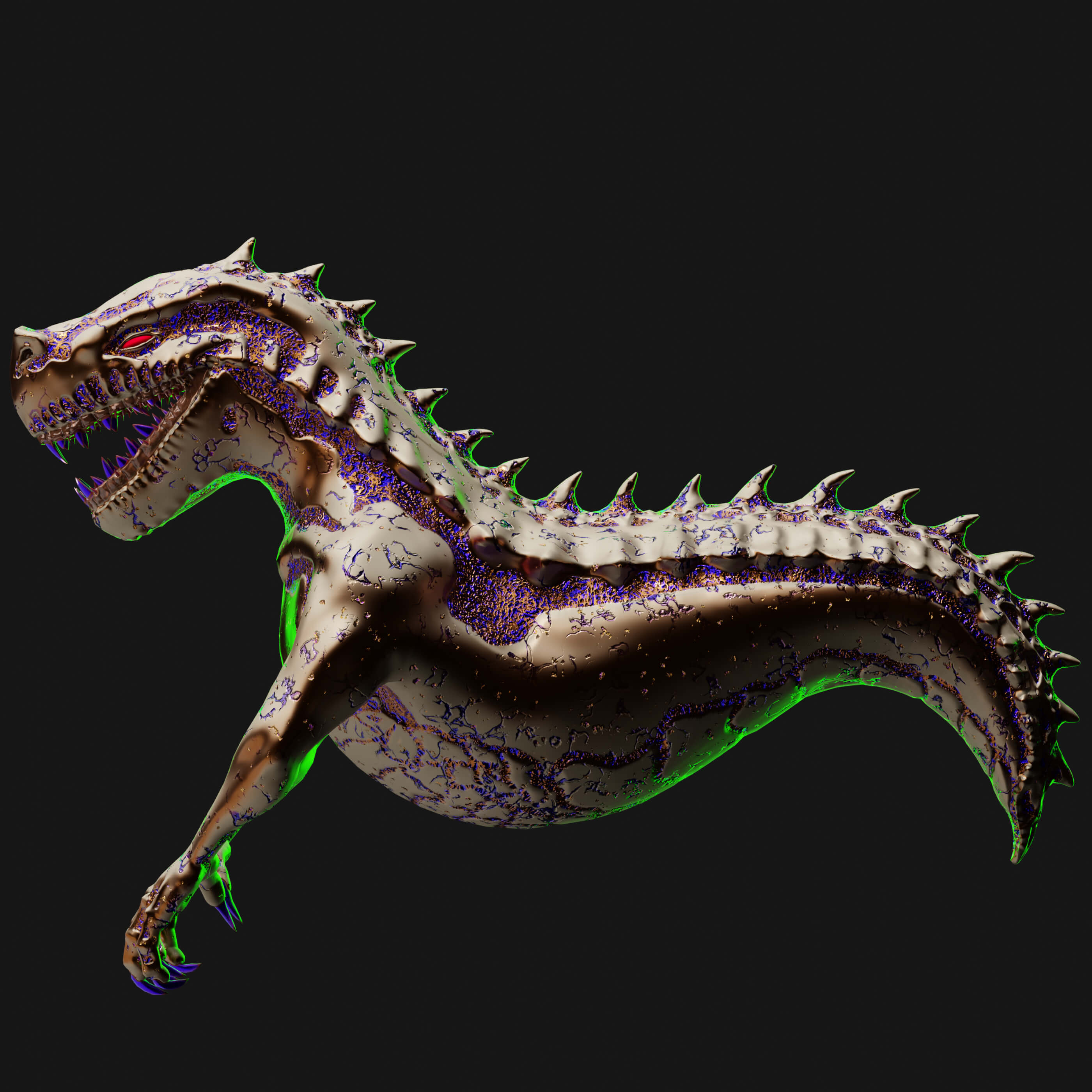 Golden Dragon - 3D Model by Sasha_Kholostenko