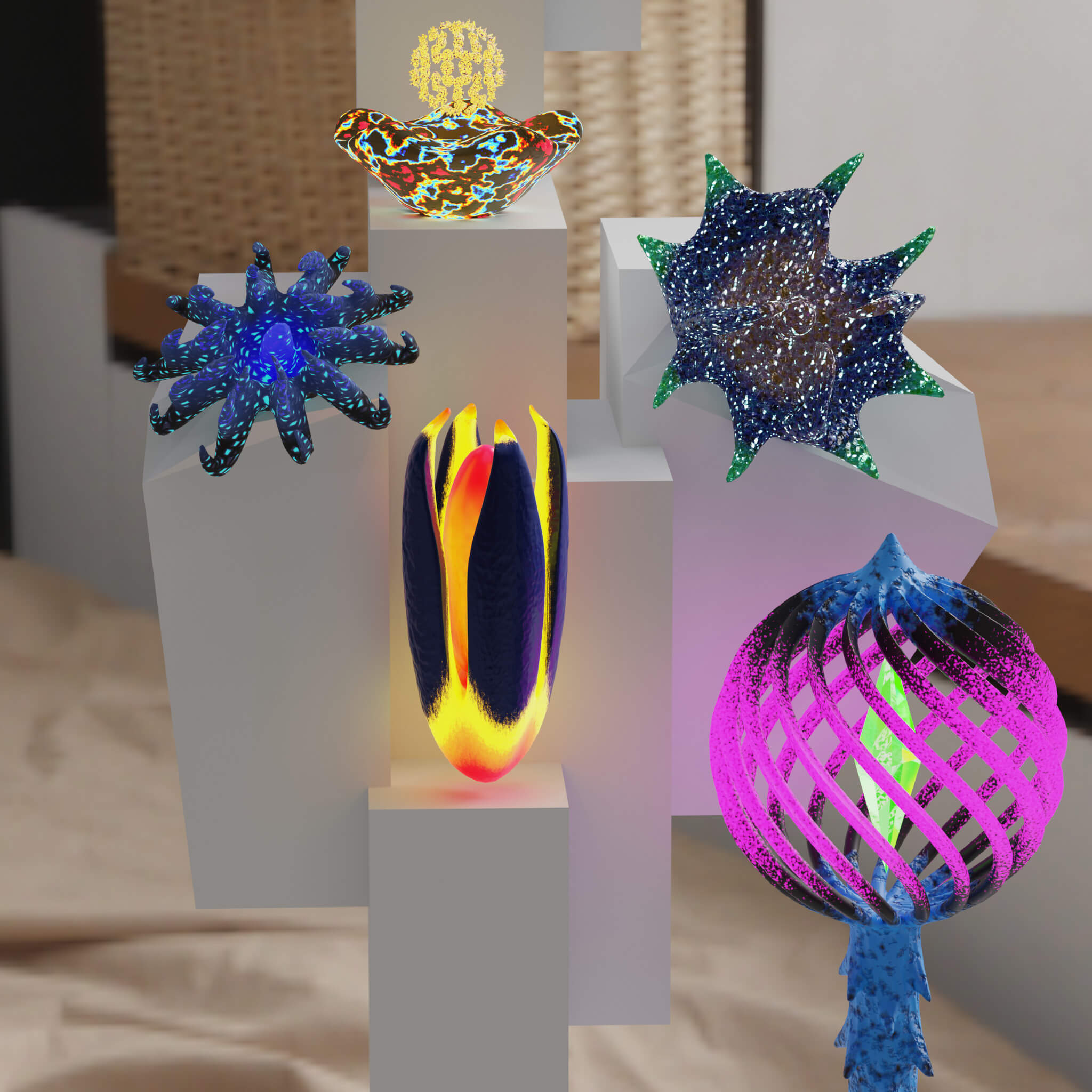 Luminous Mushrooms - 3D Model by Sasha_Kholostenko