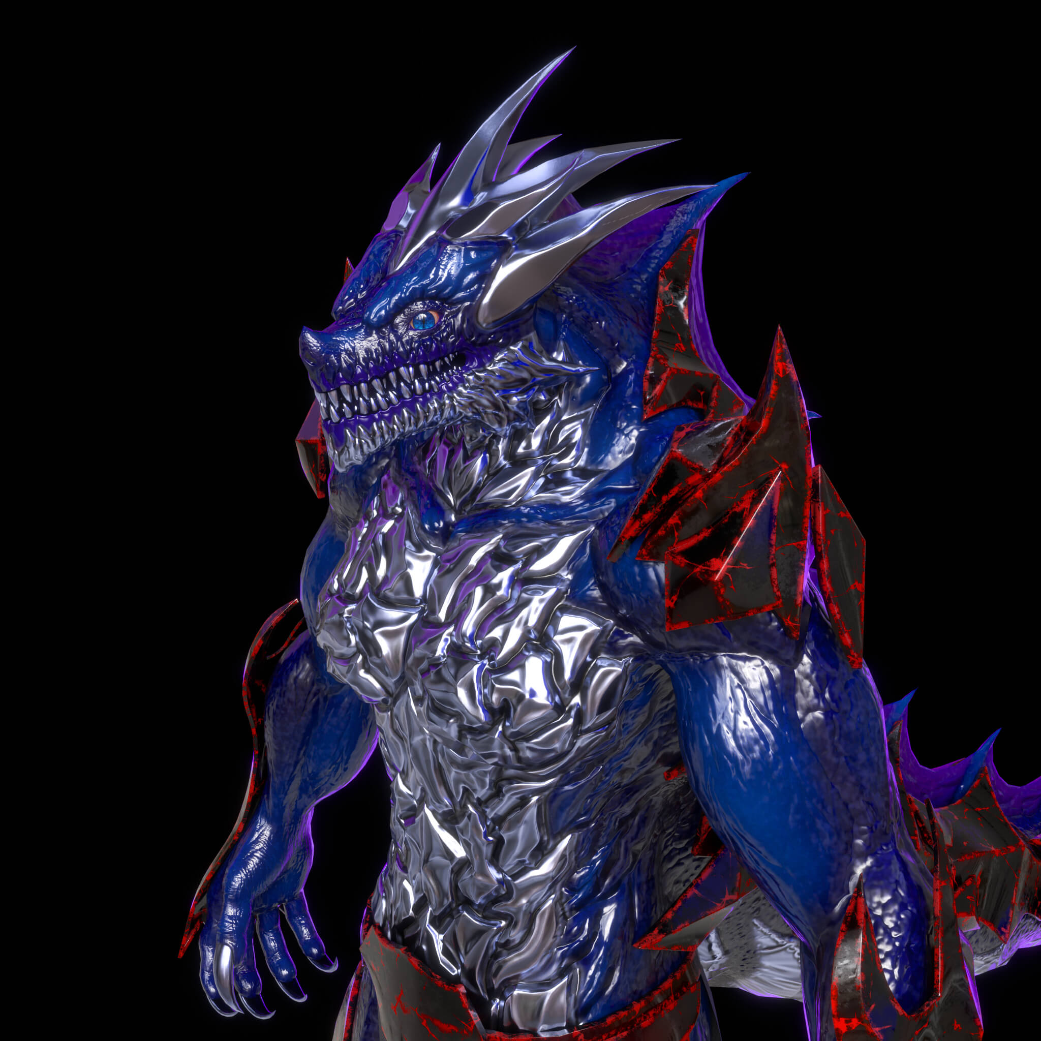 Obsidian Dragon - 3D Model by Sasha_Kholostenko