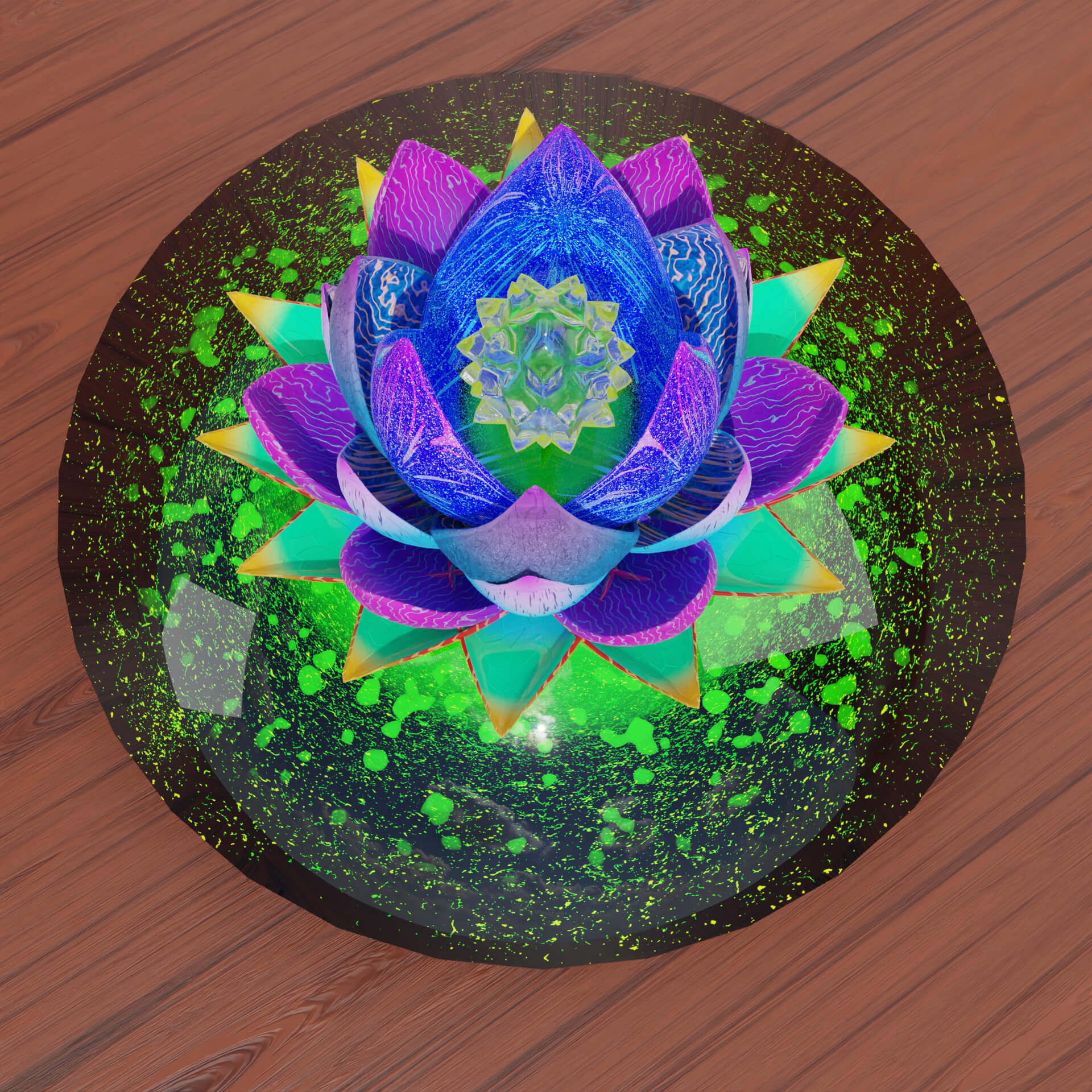 Rainbow Lotus - 3D Model by Sasha_Kholostenko