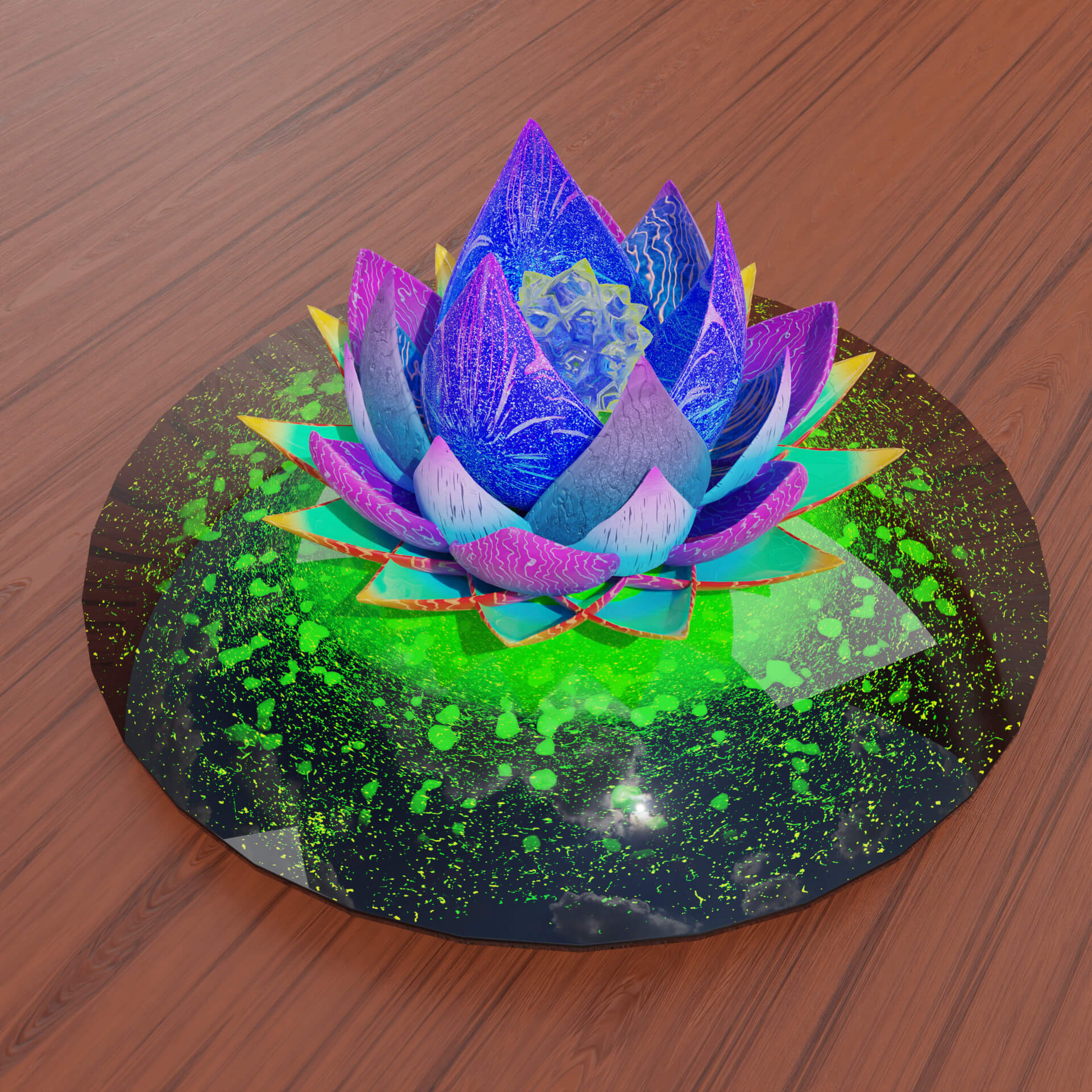 Rainbow Lotus - 3D Model by Sasha_Kholostenko