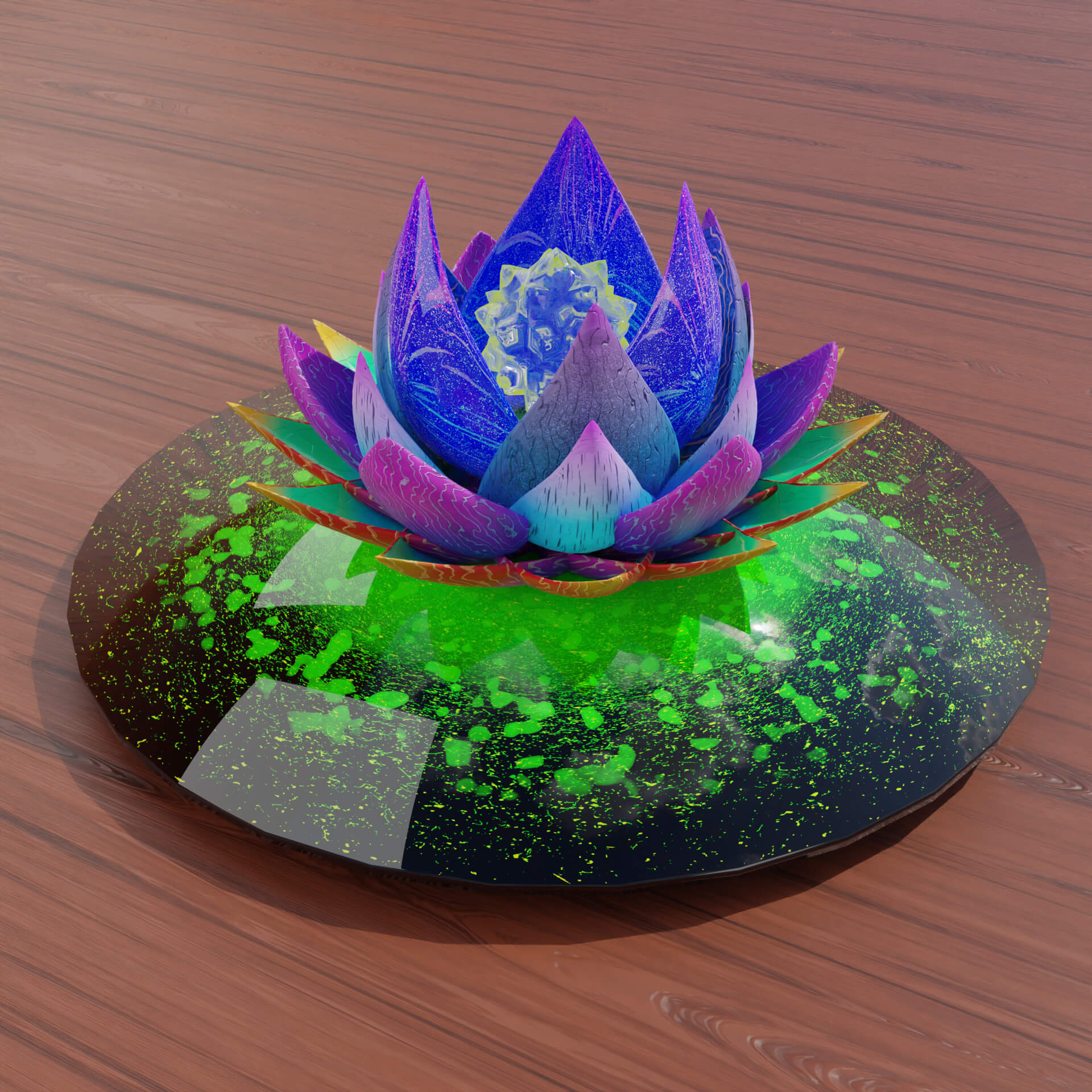 Rainbow Lotus - 3D Model by Sasha_Kholostenko
