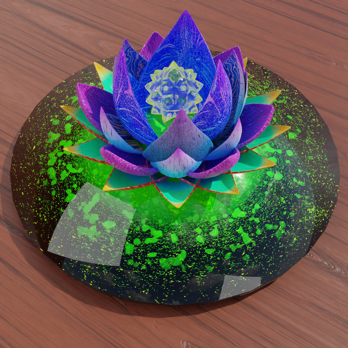 Rainbow Lotus - 3D Model by Sasha_Kholostenko