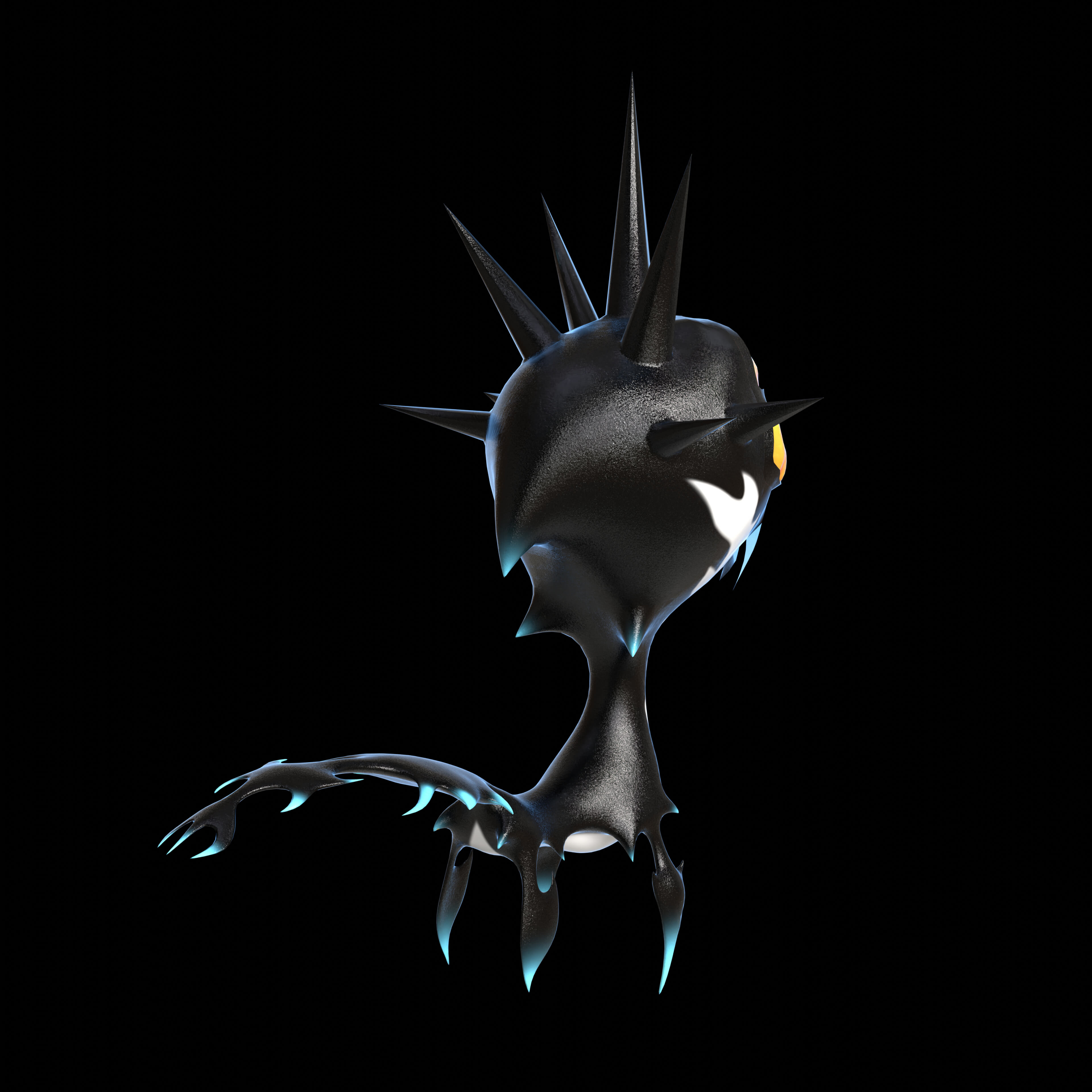 Spiky-Head Black 3D Model by Sasha_Kholostenko