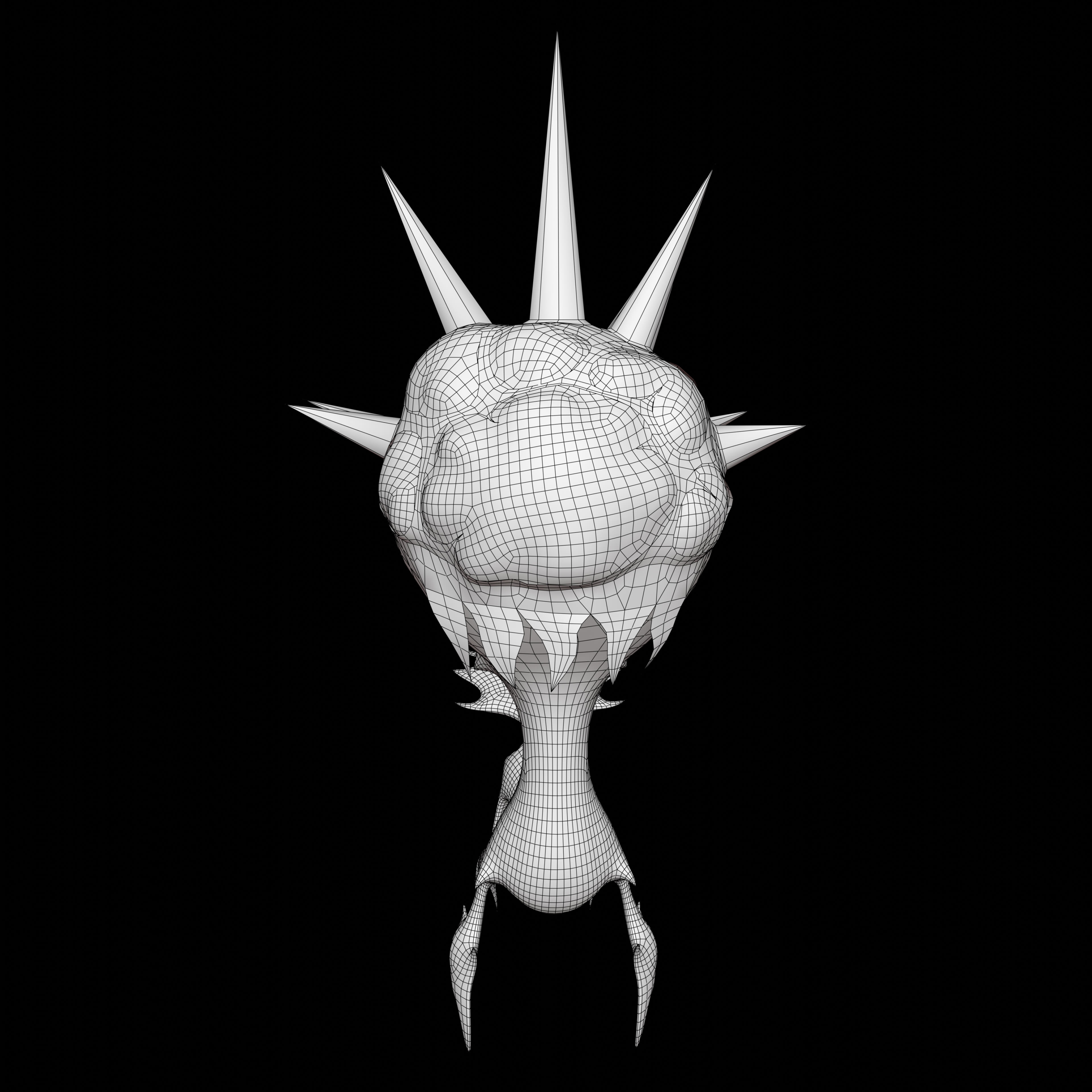 Spiky-Head Black 3D Model by Sasha_Kholostenko