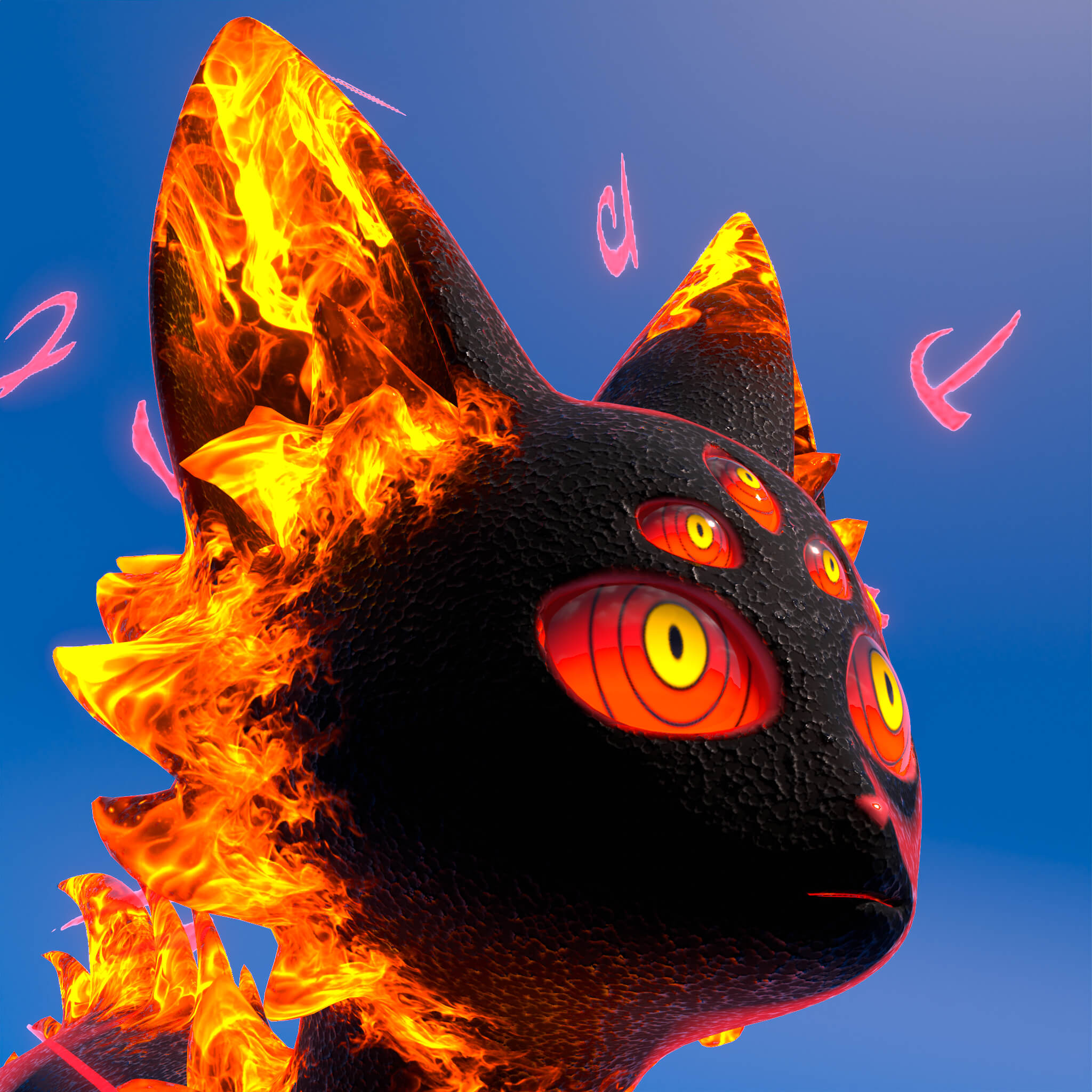 Volcano Monster Cat - 3D Model by Sasha_Kholostenko