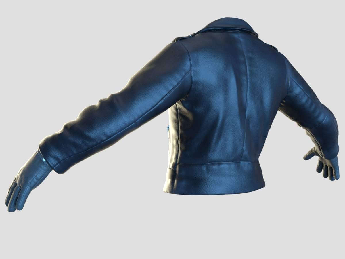 Black Leather Jacket - 3D Model by SashaHerZ