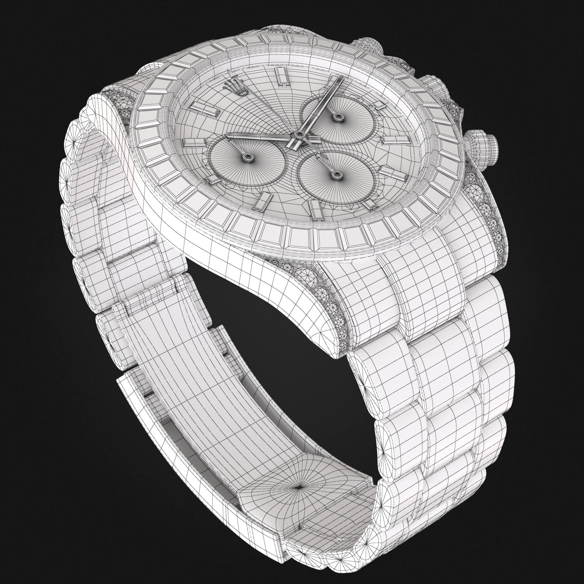 Rolex Daytona Rainbow Watch - 3D Model by SashaHerZ