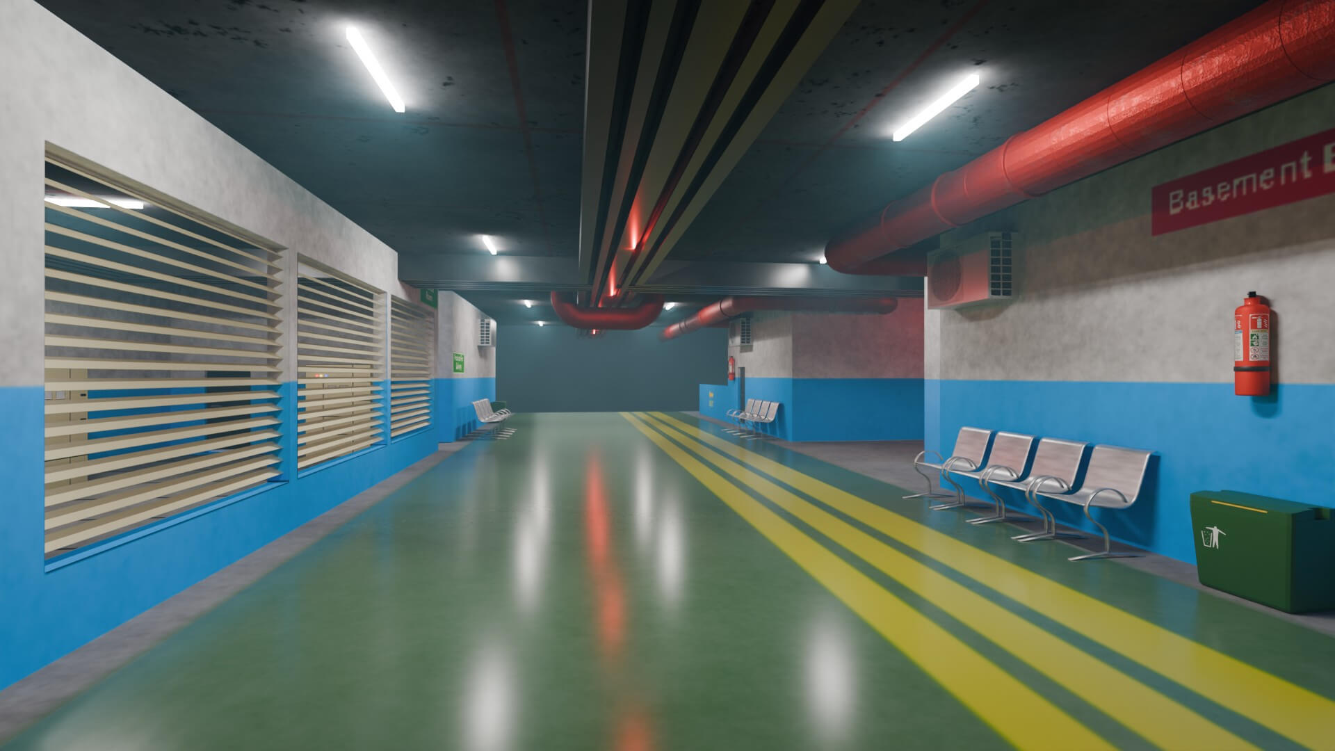 Basement Area - Low Poly - Game Ready - PBR 3D Model by sathak