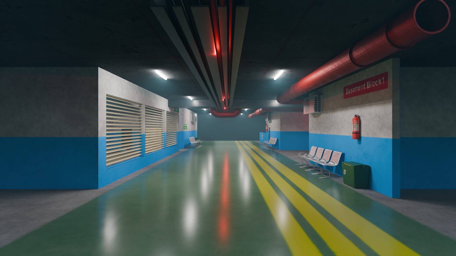 Basement Area - Low Poly - Game Ready - PBR 3D Model by sathak