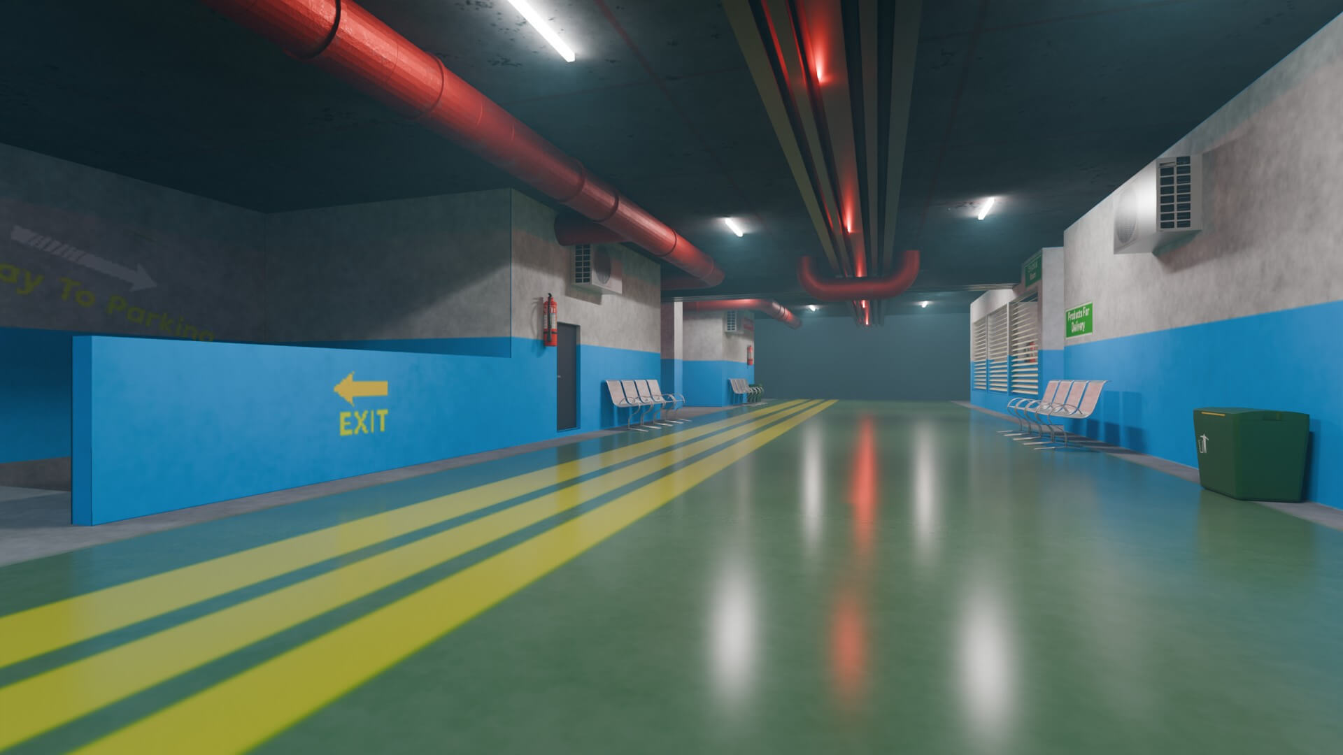 Basement Area - Low Poly - Game Ready - PBR 3D Model by sathak