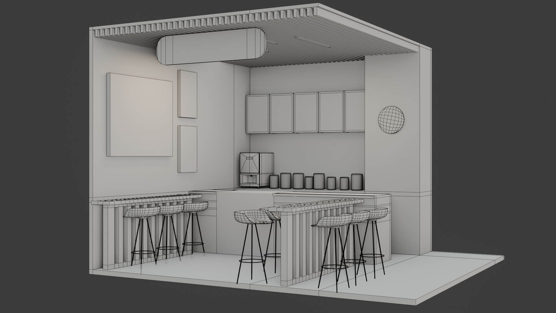 Coffee Shop - Low Poly 3D Model by sathak