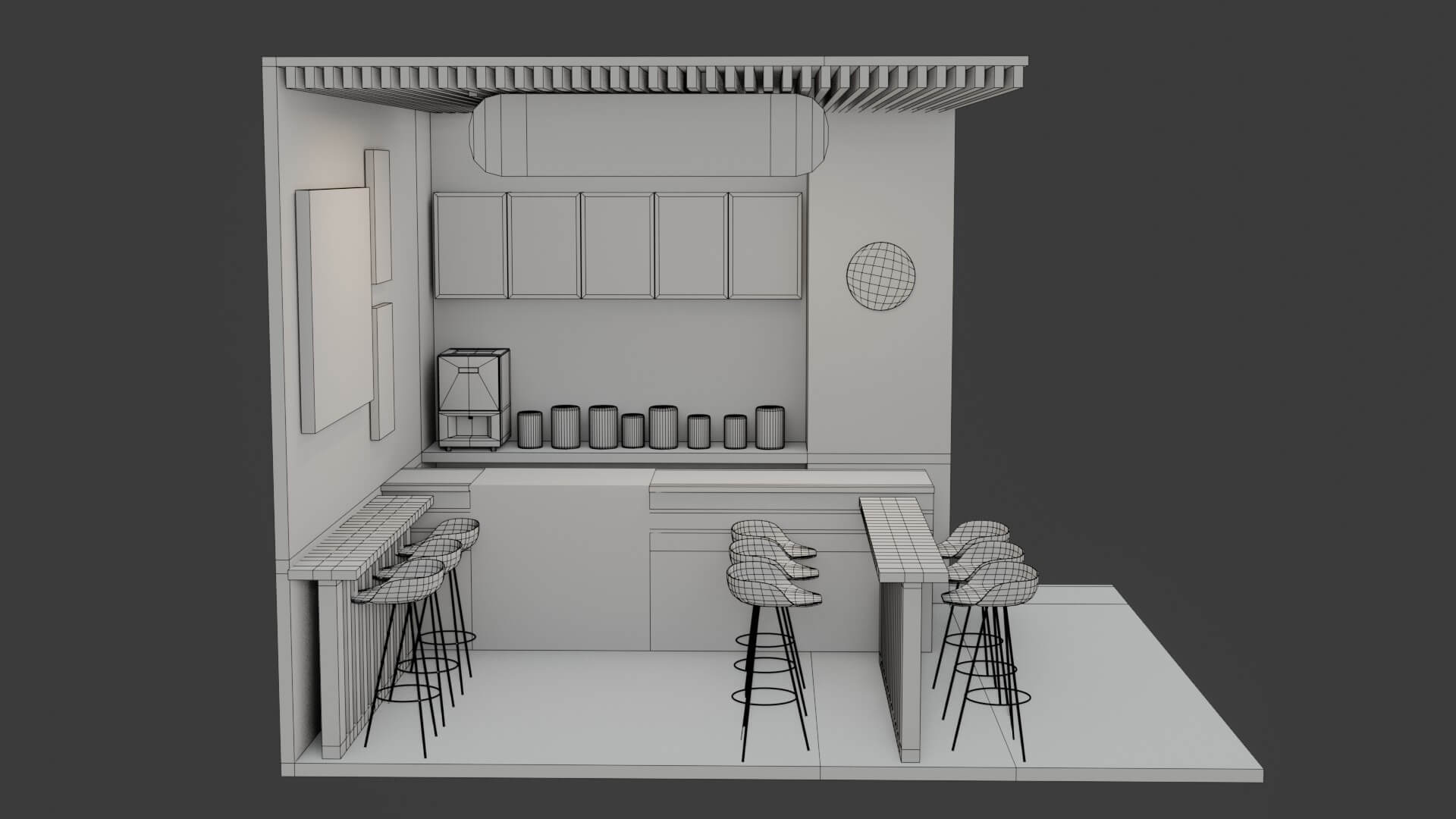 Coffee Shop - Low Poly 3D Model by sathak