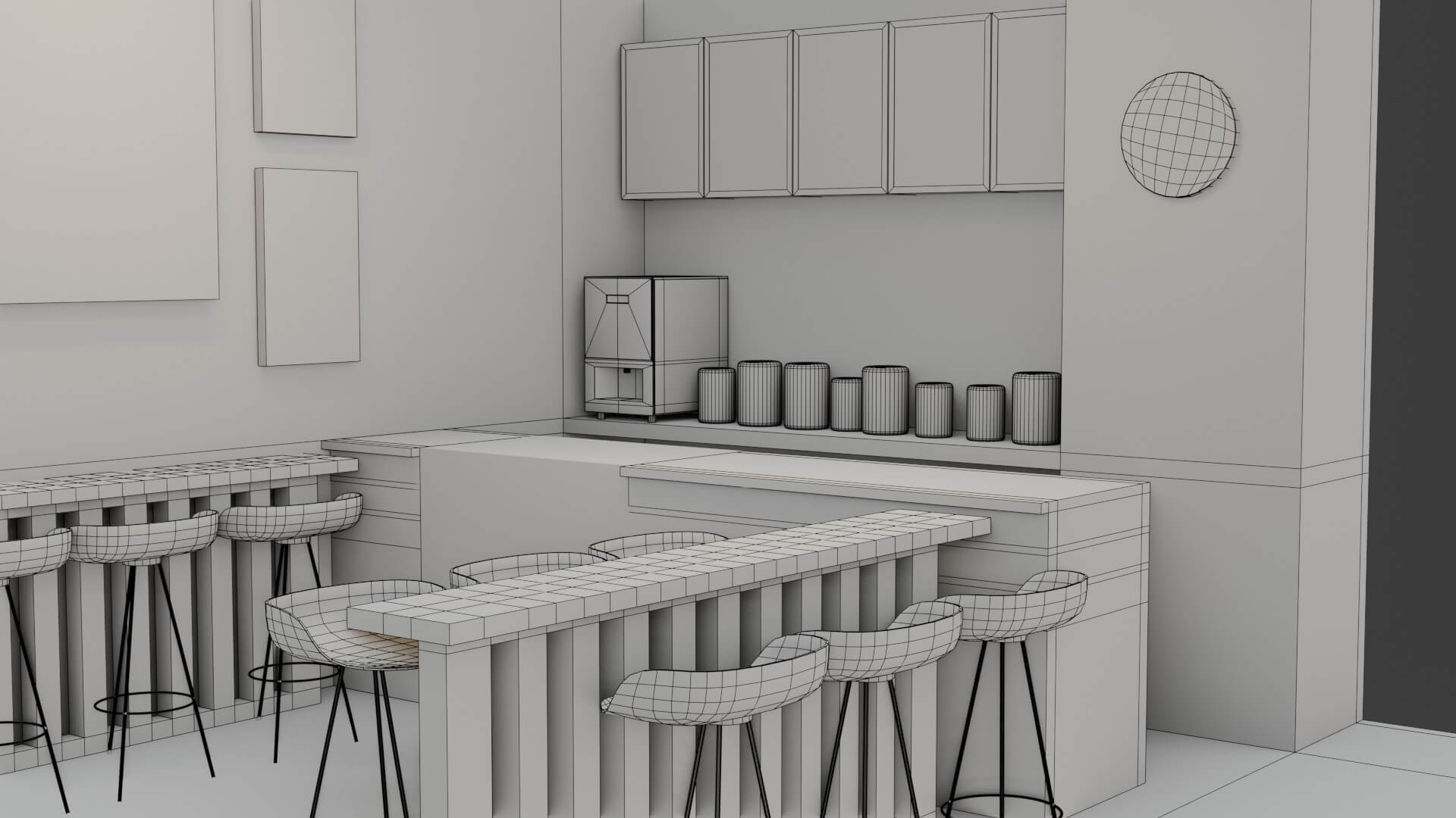 Coffee Shop - Low Poly 3D Model by sathak