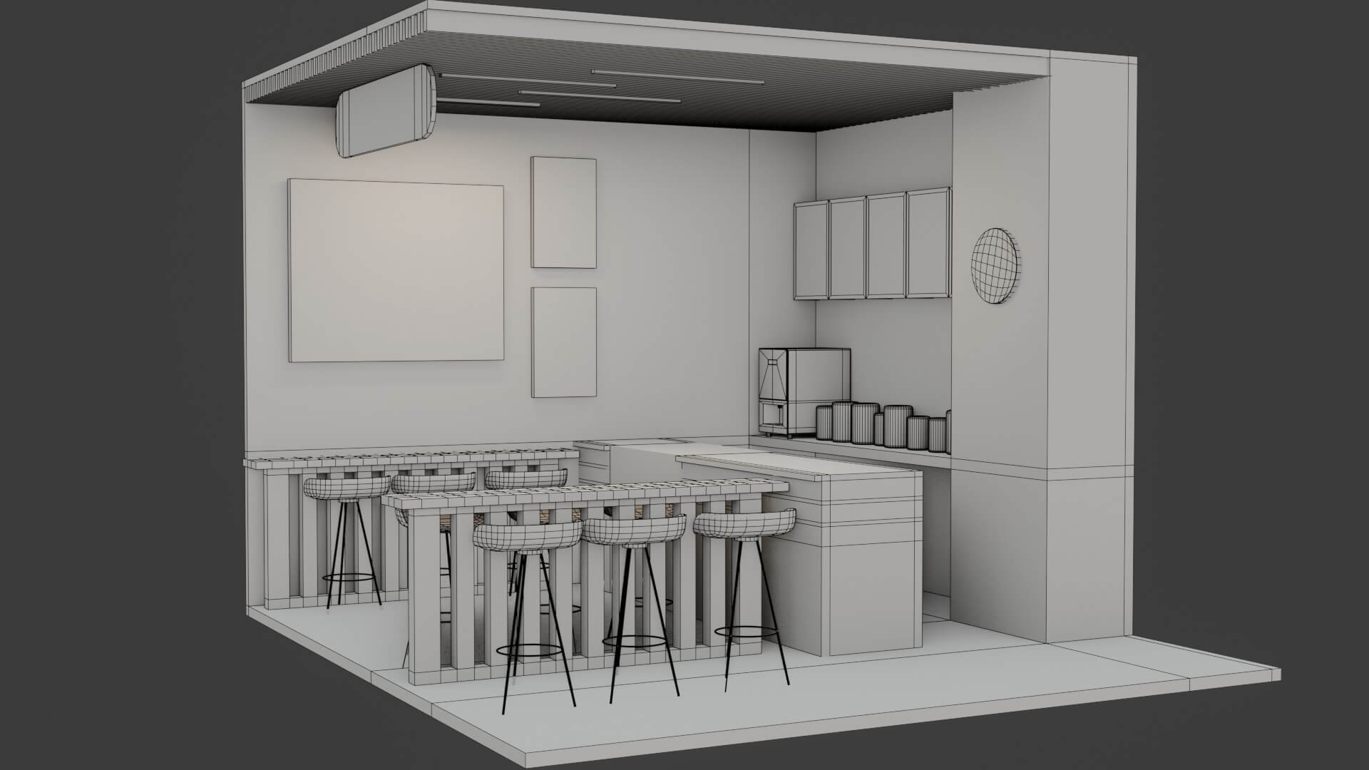 Coffee Shop - Low Poly 3D Model by sathak