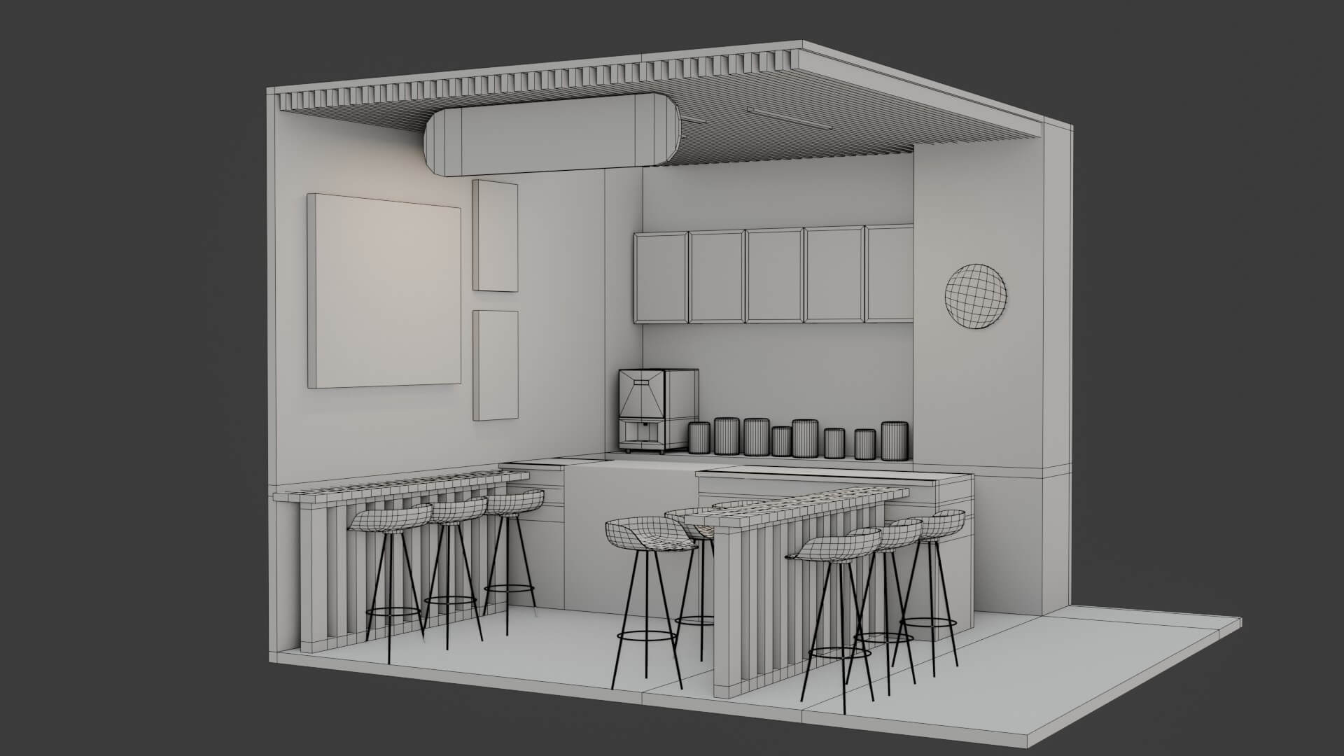 Coffee Shop - Low Poly 3D Model by sathak