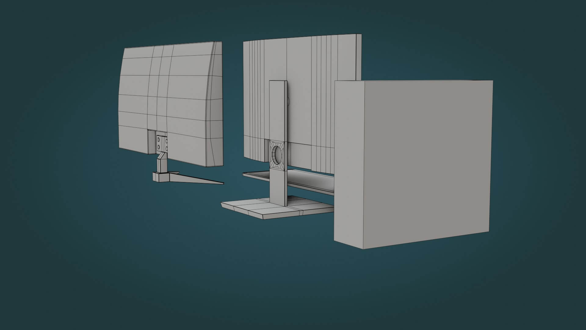 Computer Monitors CPU - 3D Model by sathak