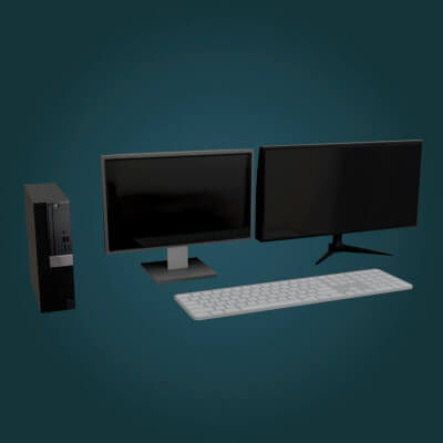 Computer Monitors CPU - 3D Model by sathak