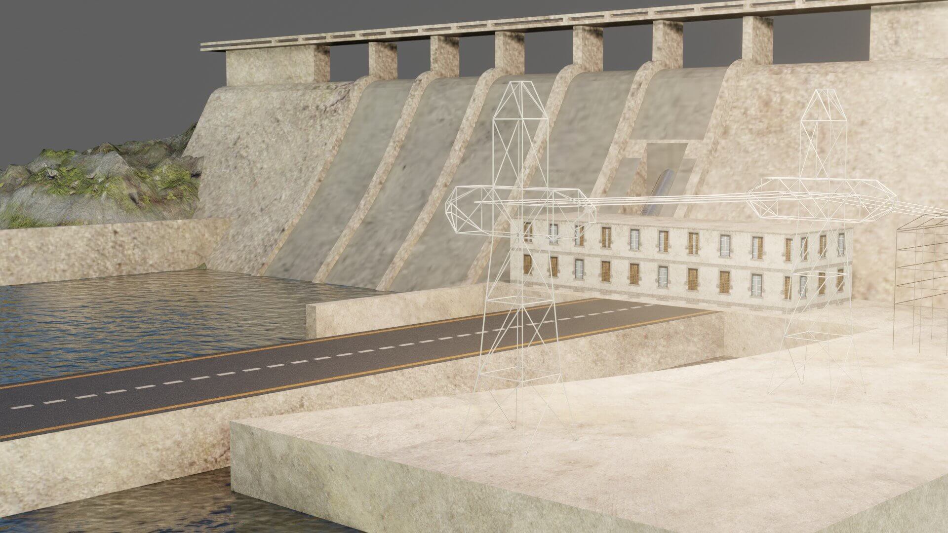 Dam - 3D Model by sathak