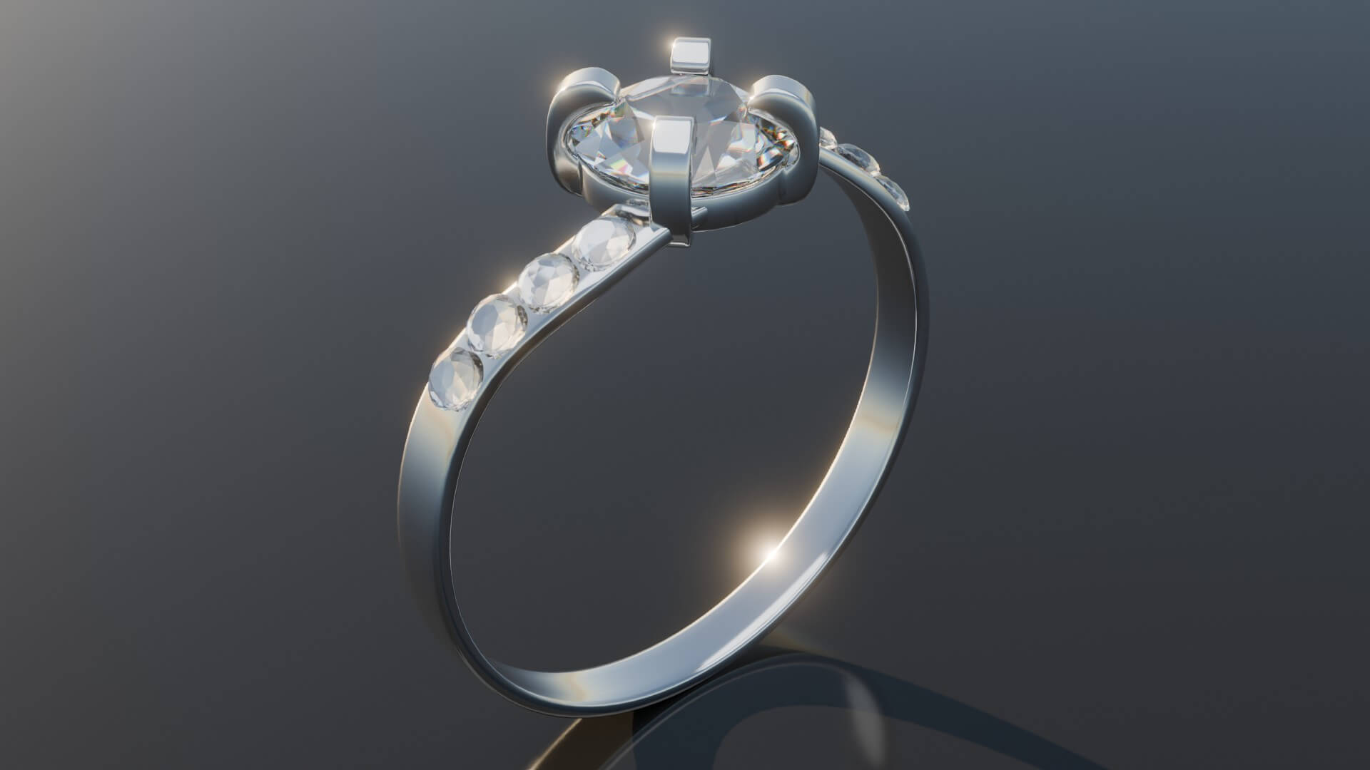 Diamond Ring - 3D Model by sathak