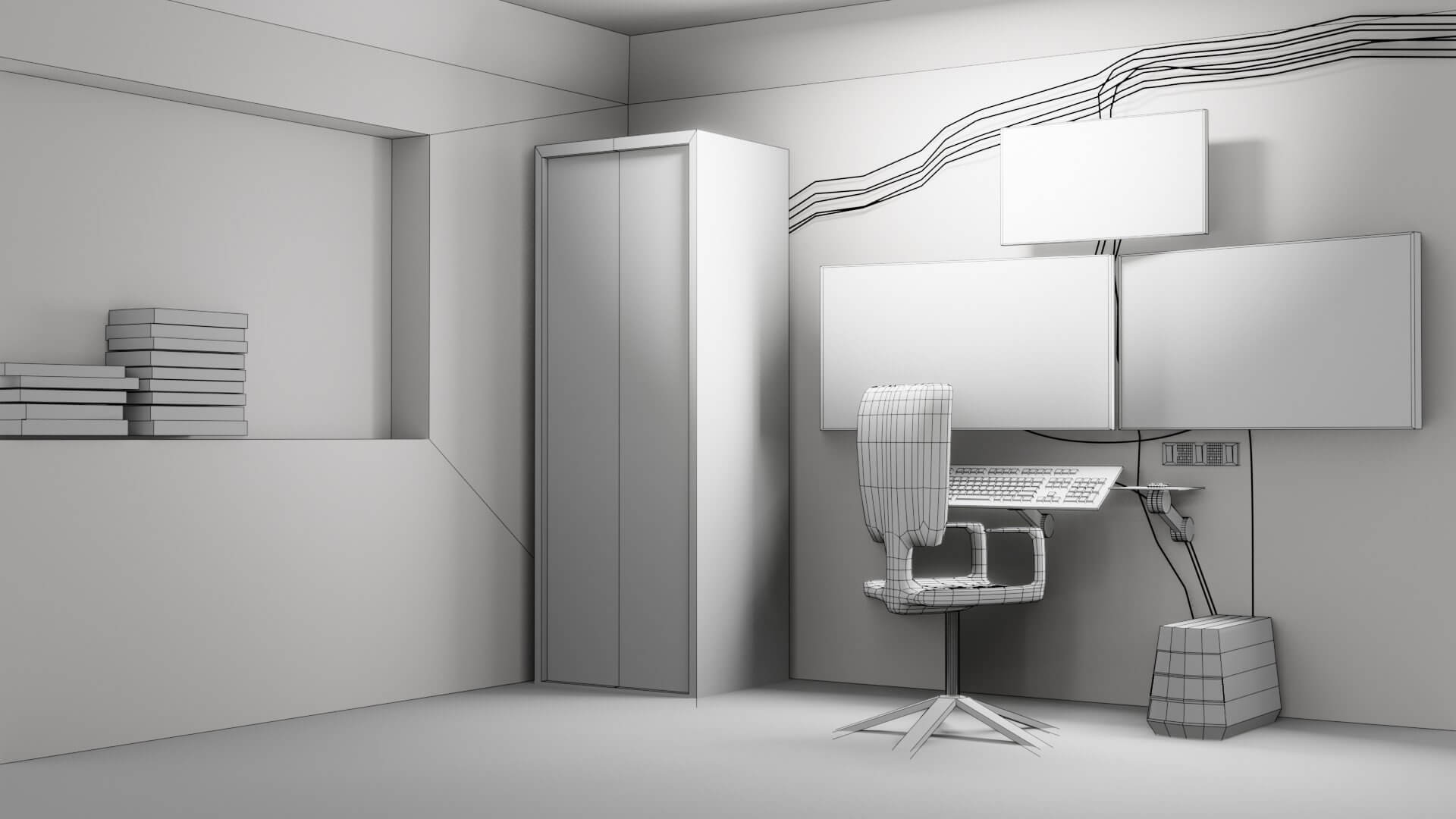 Hacker Workspace - 3D Model by sathak