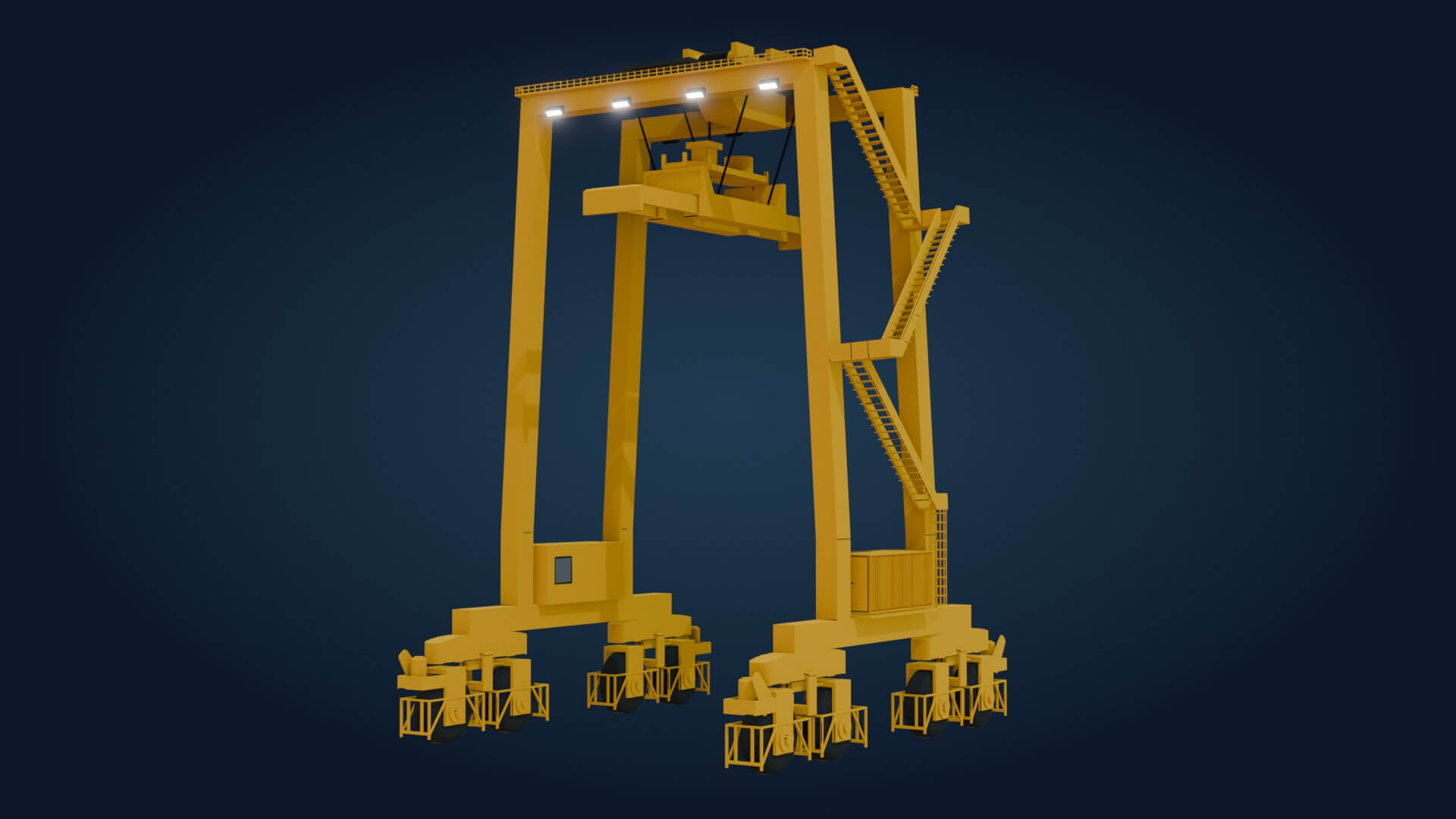 Harbor Container Crane - 3D Model by sathak