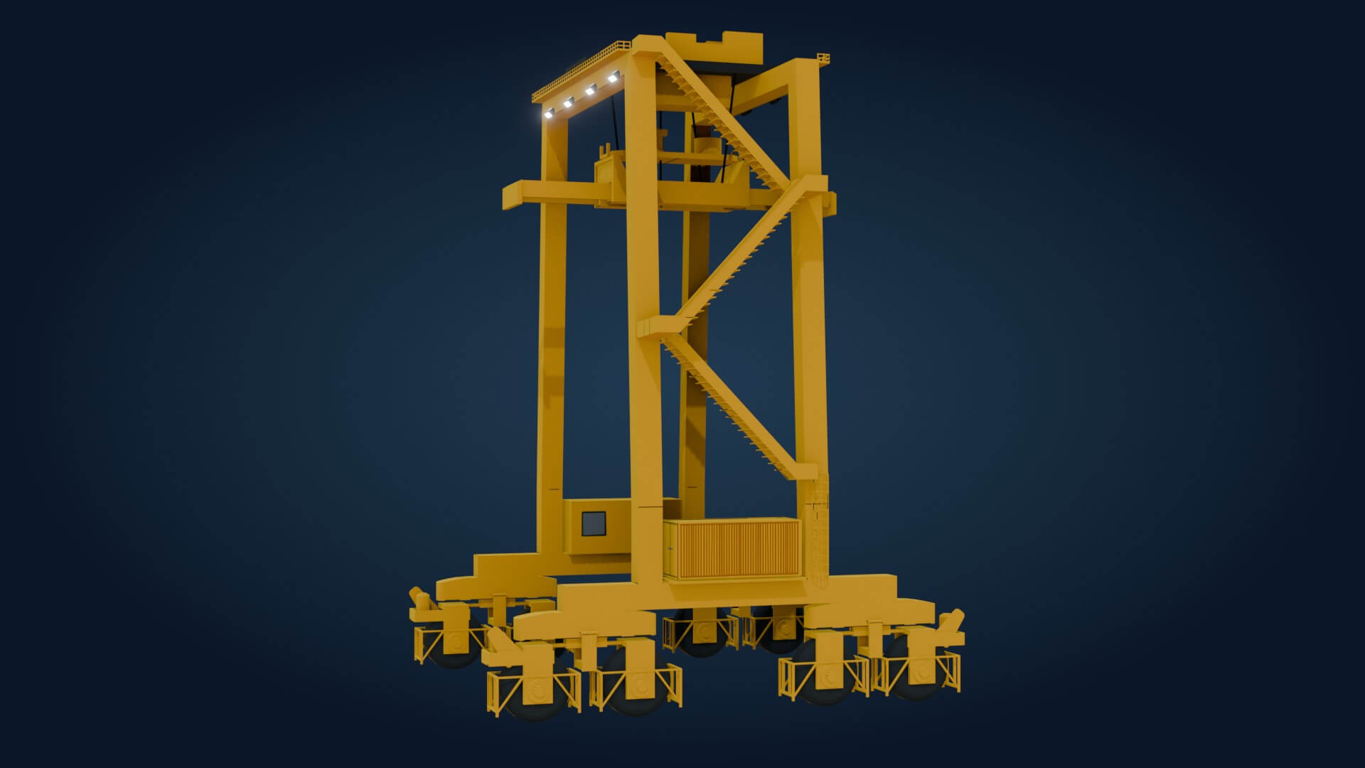 Harbor Container Crane - 3D Model by sathak