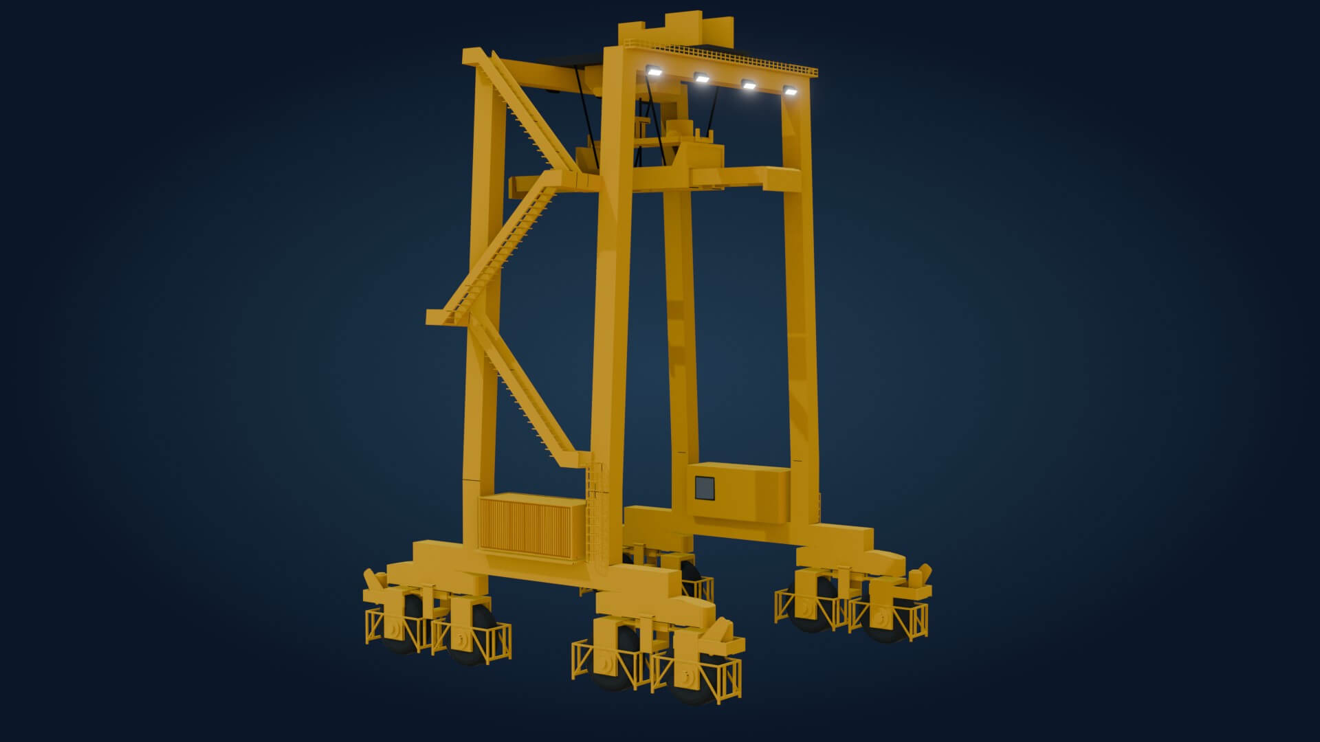 Harbor Container Crane - 3D Model by sathak