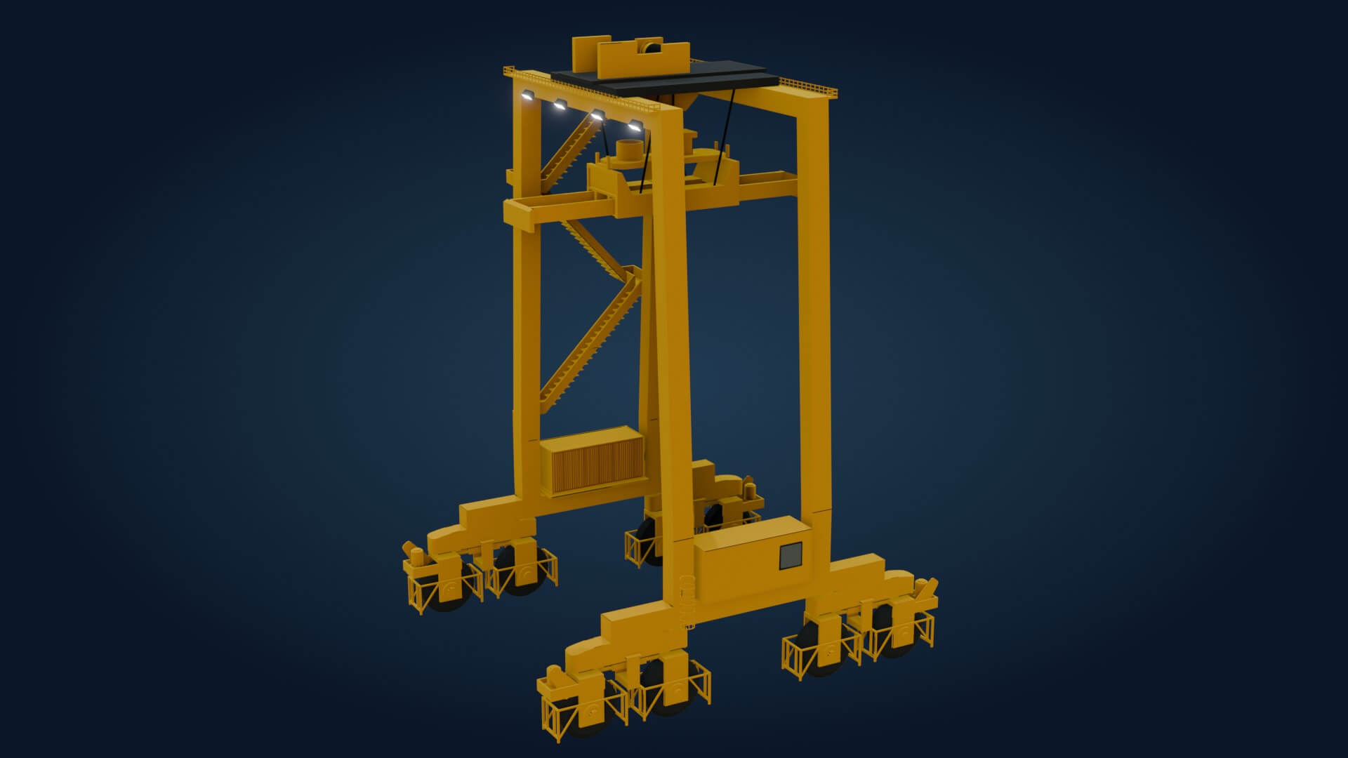 Harbor Container Crane - 3D Model by sathak