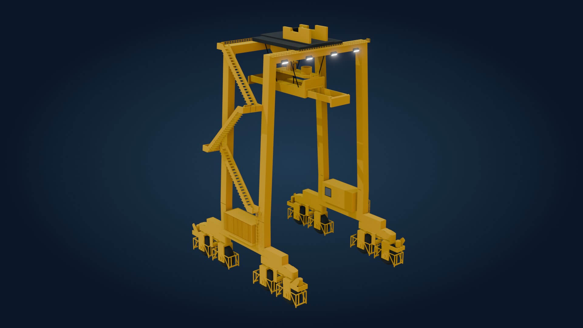 Harbor Container Crane - 3D Model by sathak