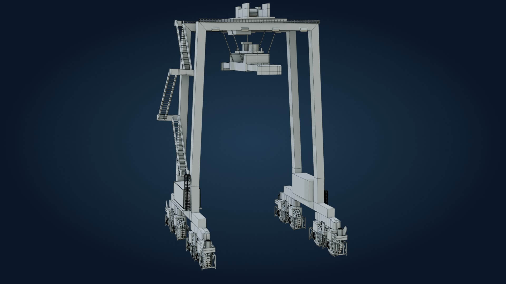 Harbor Container Crane - 3D Model by sathak