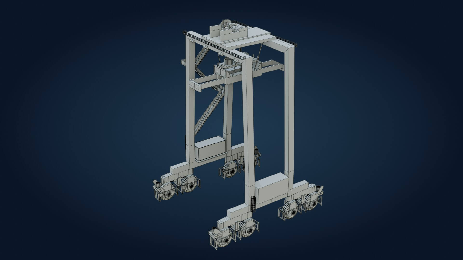 Harbor Container Crane - 3D Model by sathak