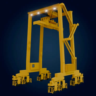 Harbor Container Crane - 3D Model by sathak