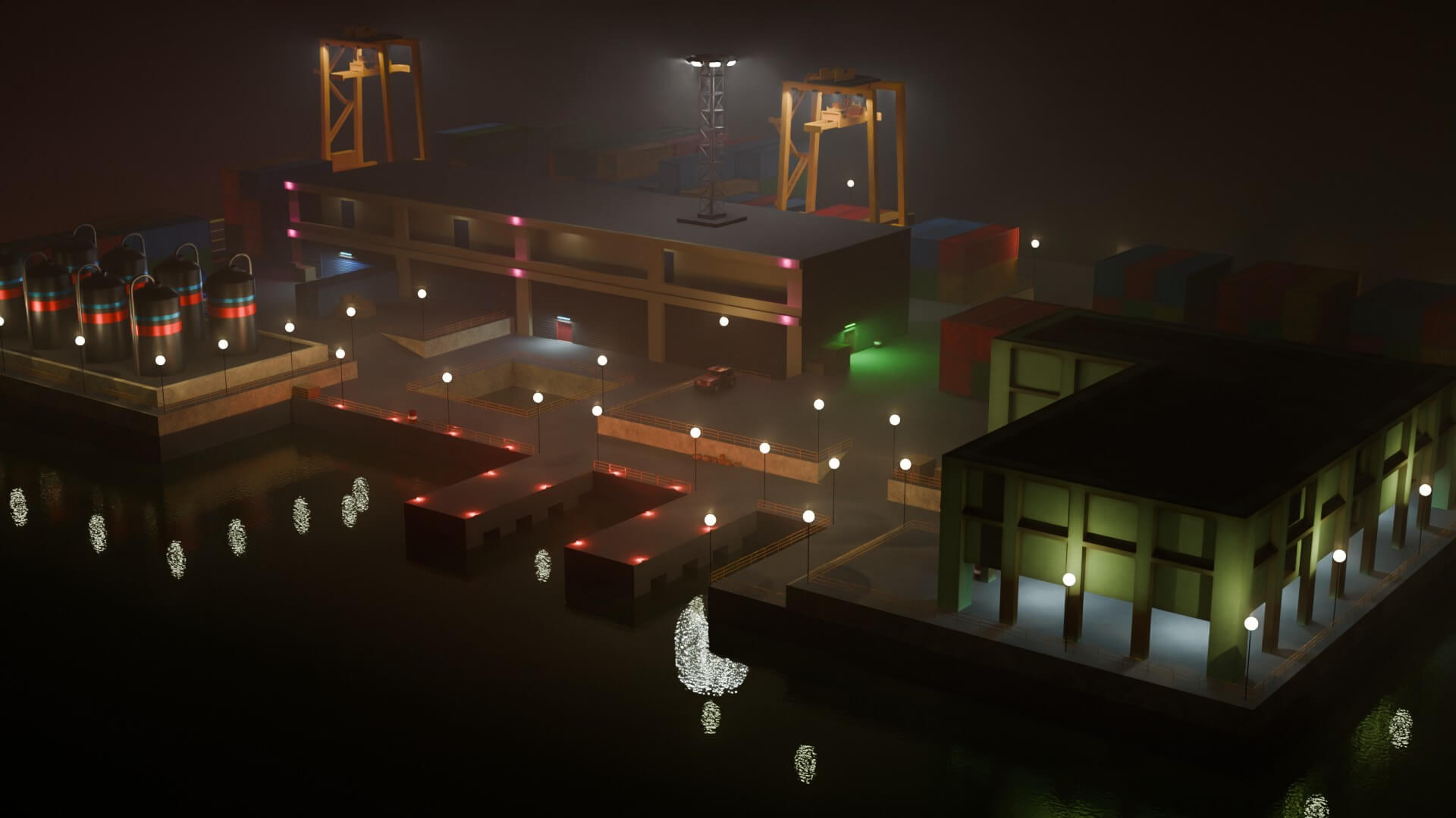 Harbor Port Low Poly - 3D Model by sathak
