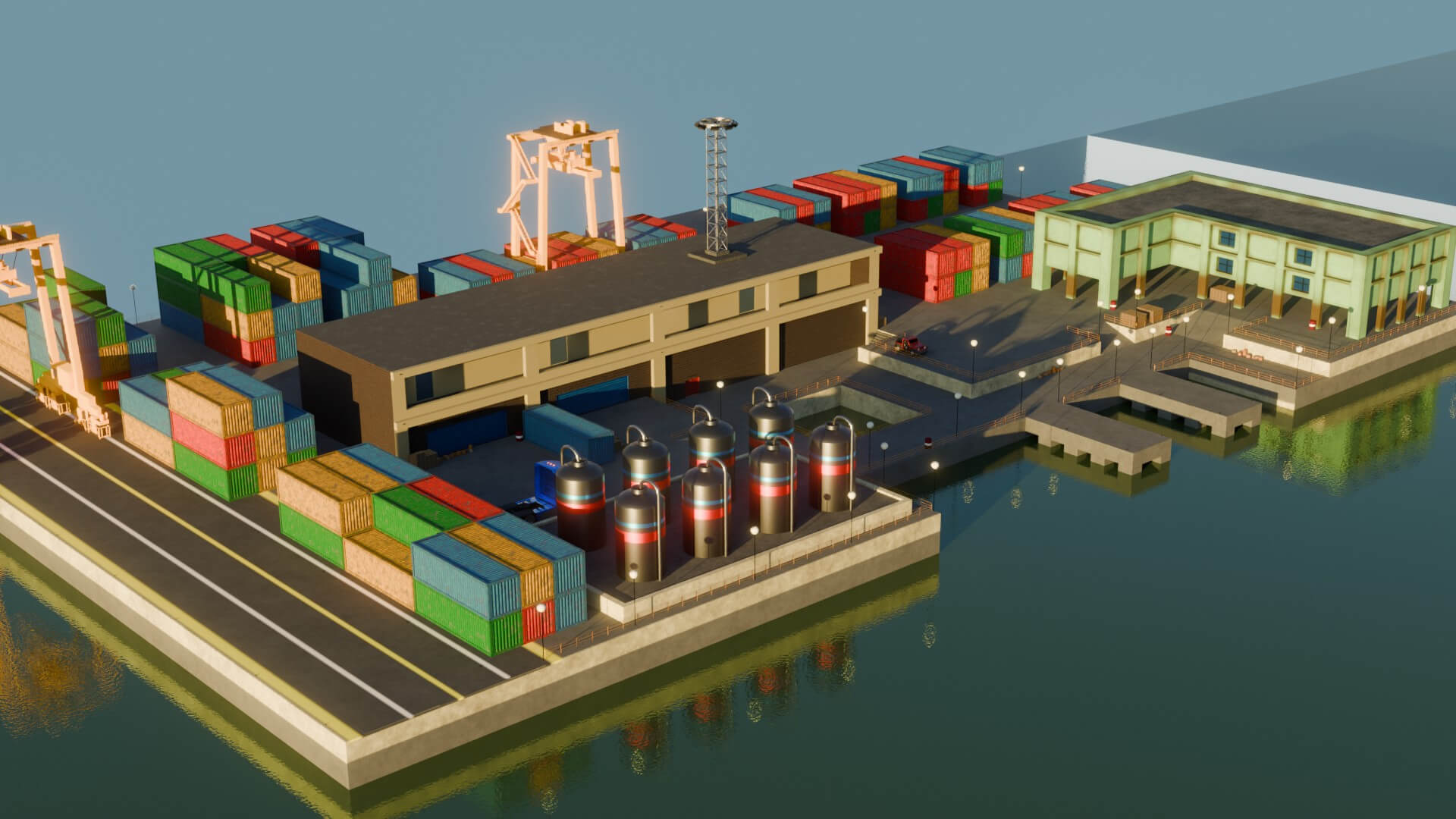Harbor Port Low Poly - 3D Model by sathak