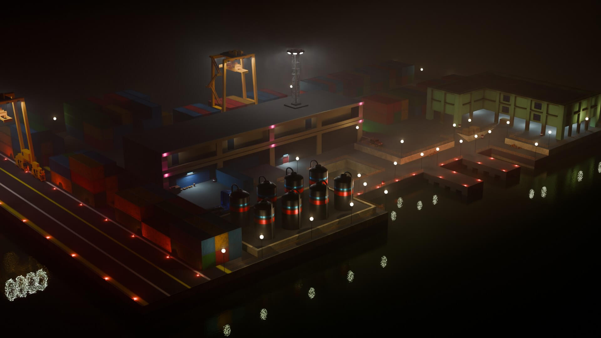 Harbor Port Low Poly - 3D Model by sathak