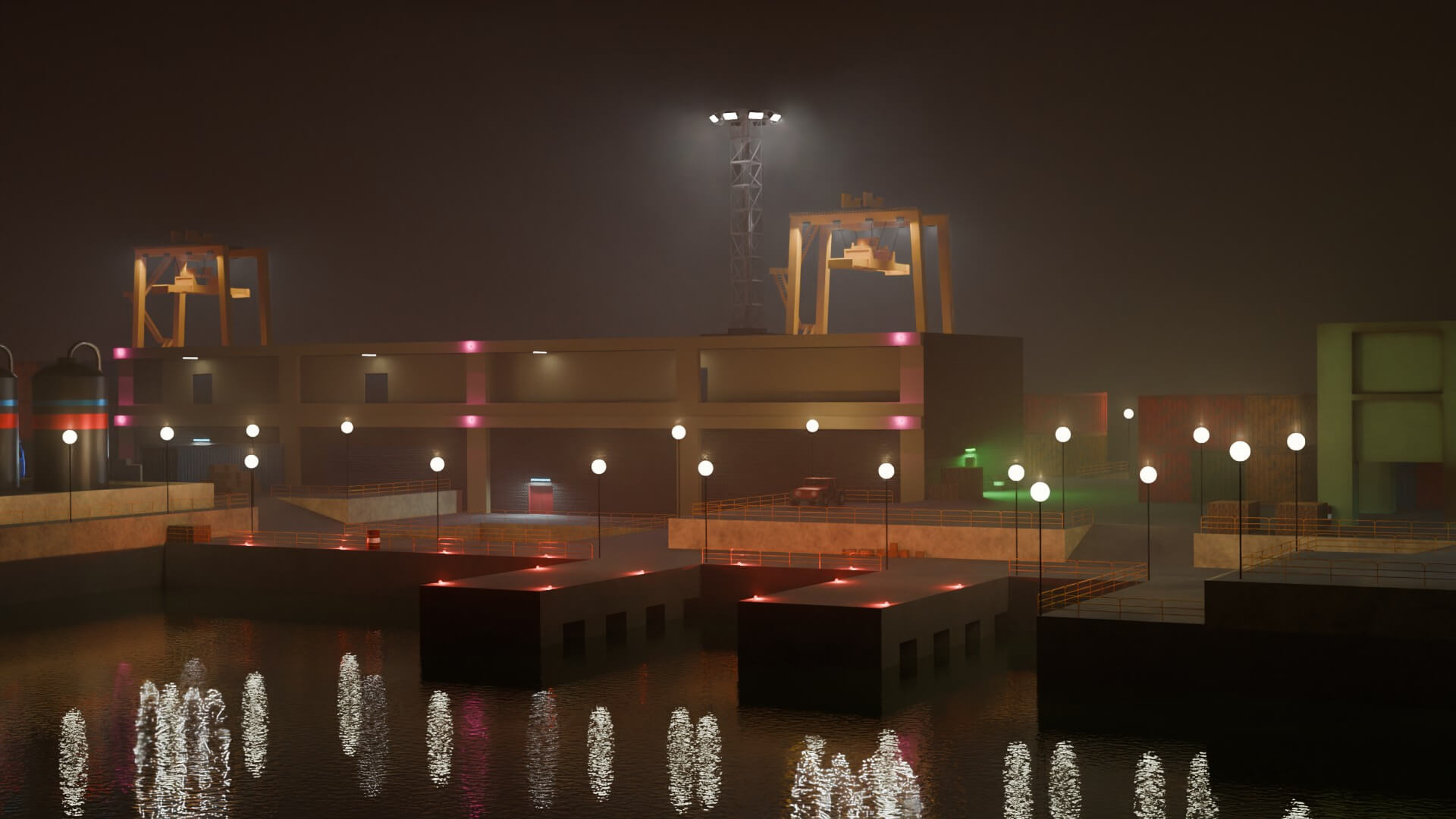 Harbor Port Low Poly - 3D Model by sathak