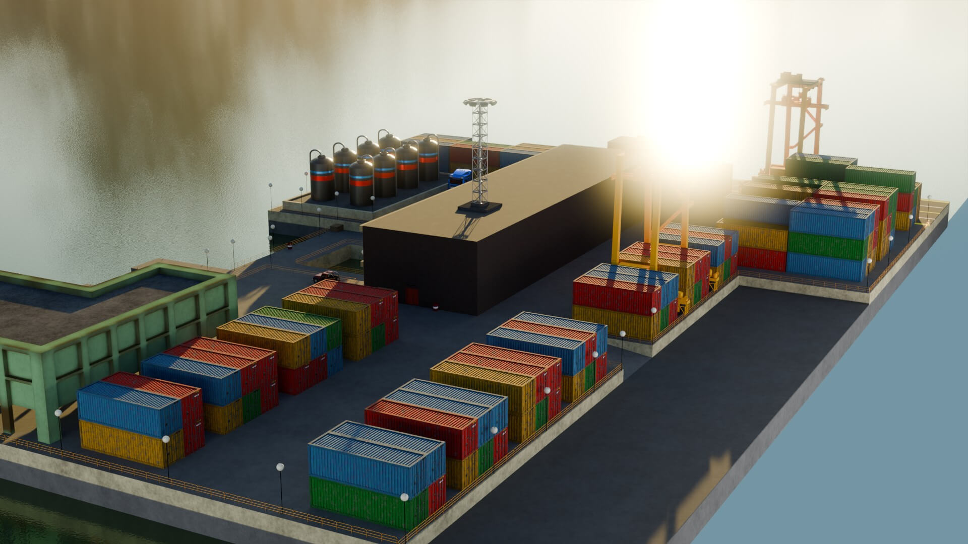 Harbor Port Low Poly - 3D Model by sathak
